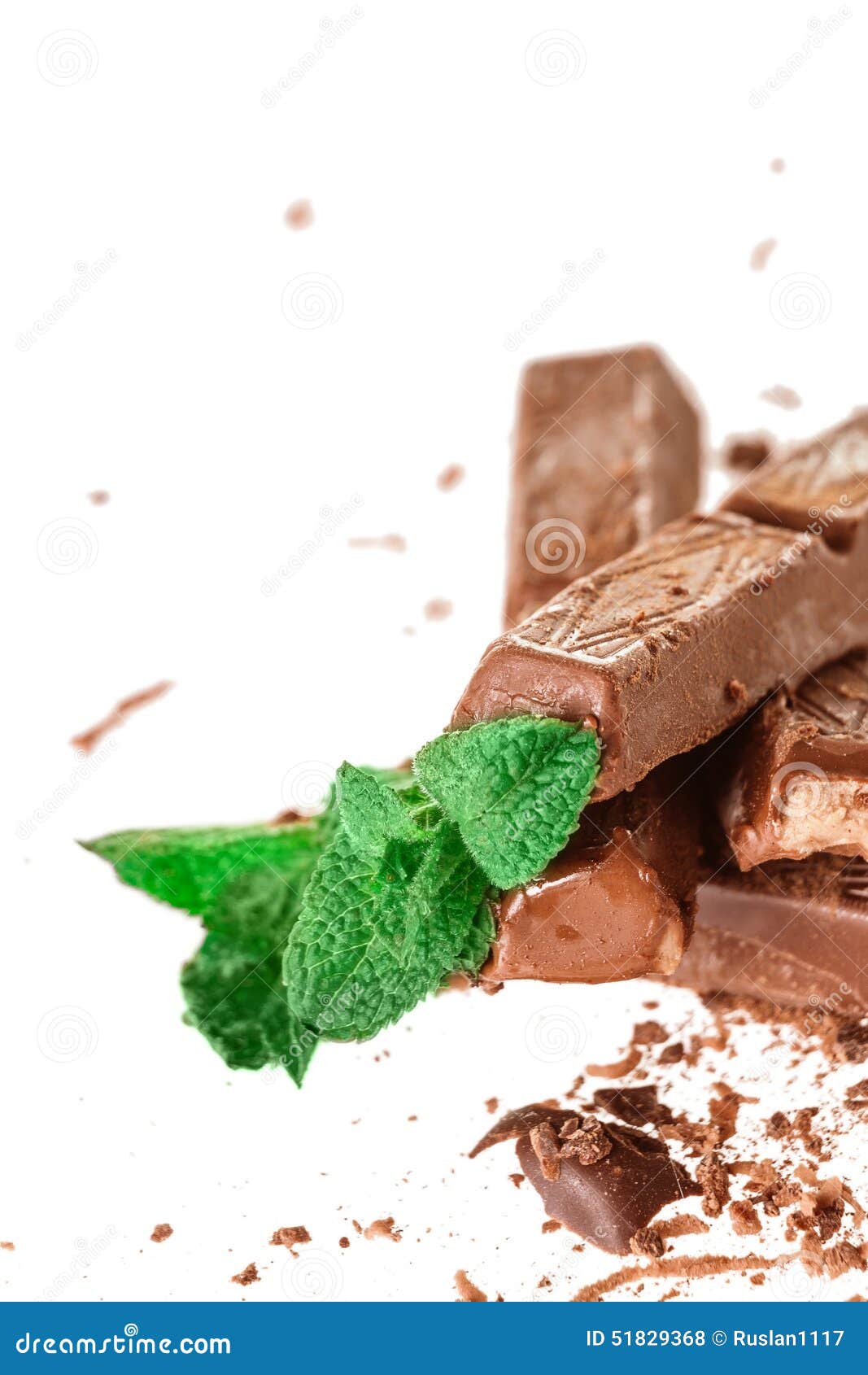 Dark chocolate with mint stock photo. Image of juice - 51829368