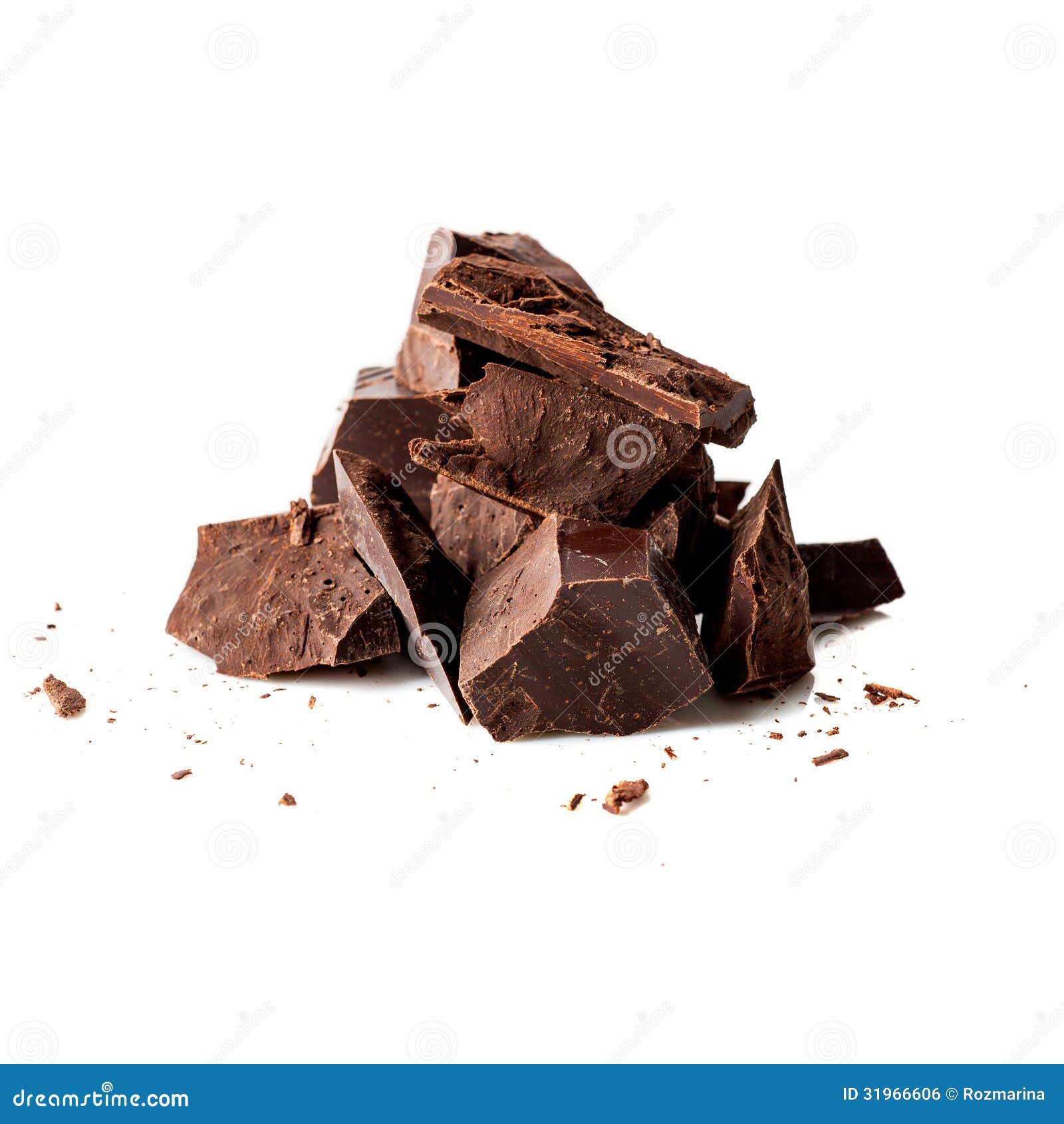 Dark chocolate pieces stock photo. Image of broken, piece - 31966606