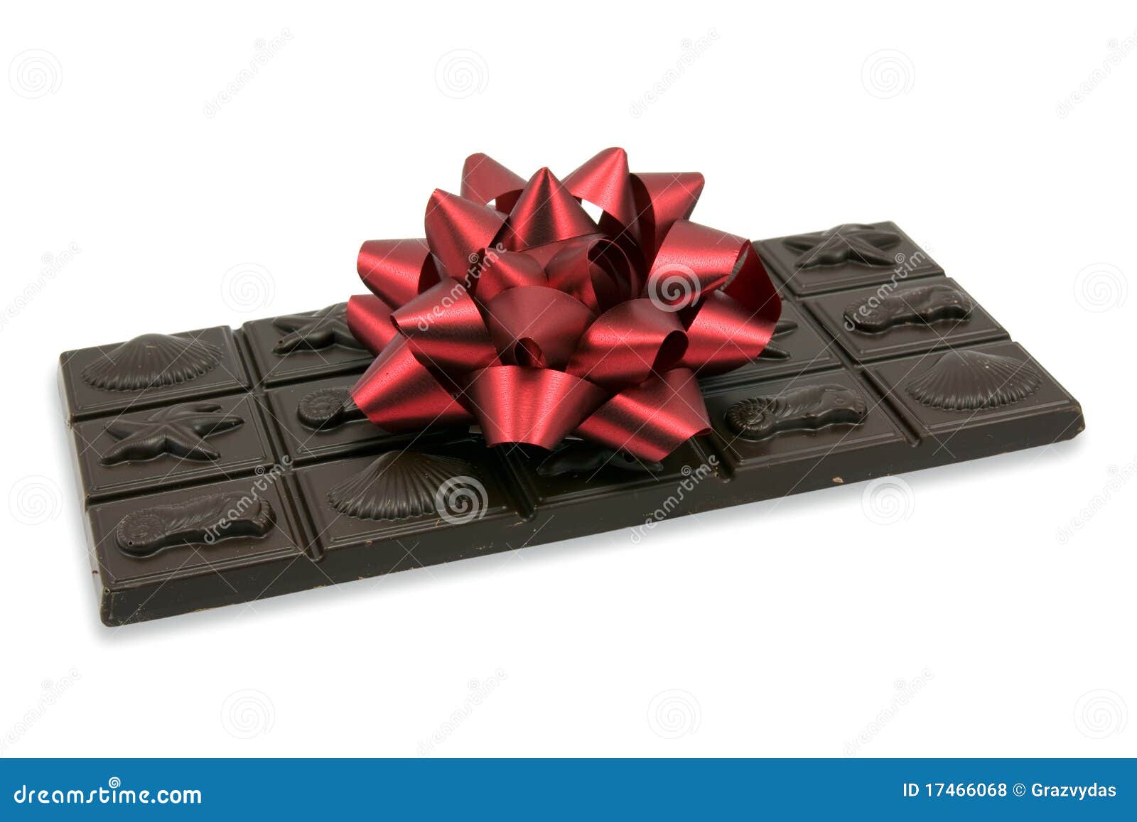 Dark Chocolate with Red Bow Stock Photo - Image of food, jubilee: 17466068