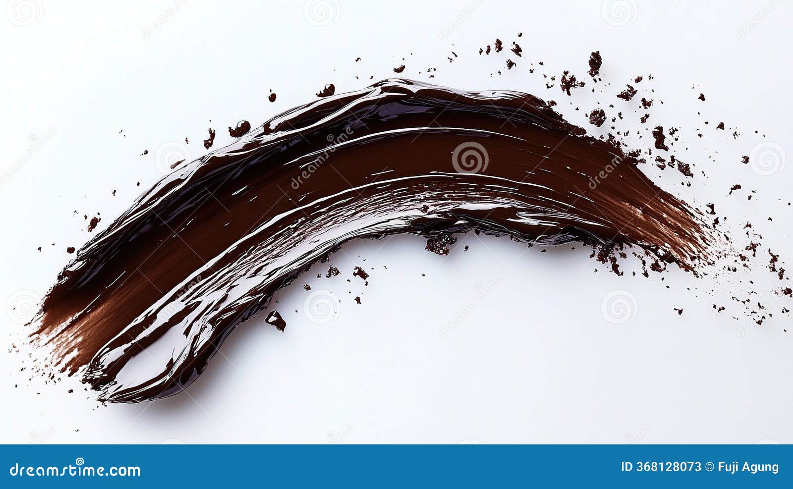Chocolate Smear Isolated, Melted Chocolate Texture On White Background ...