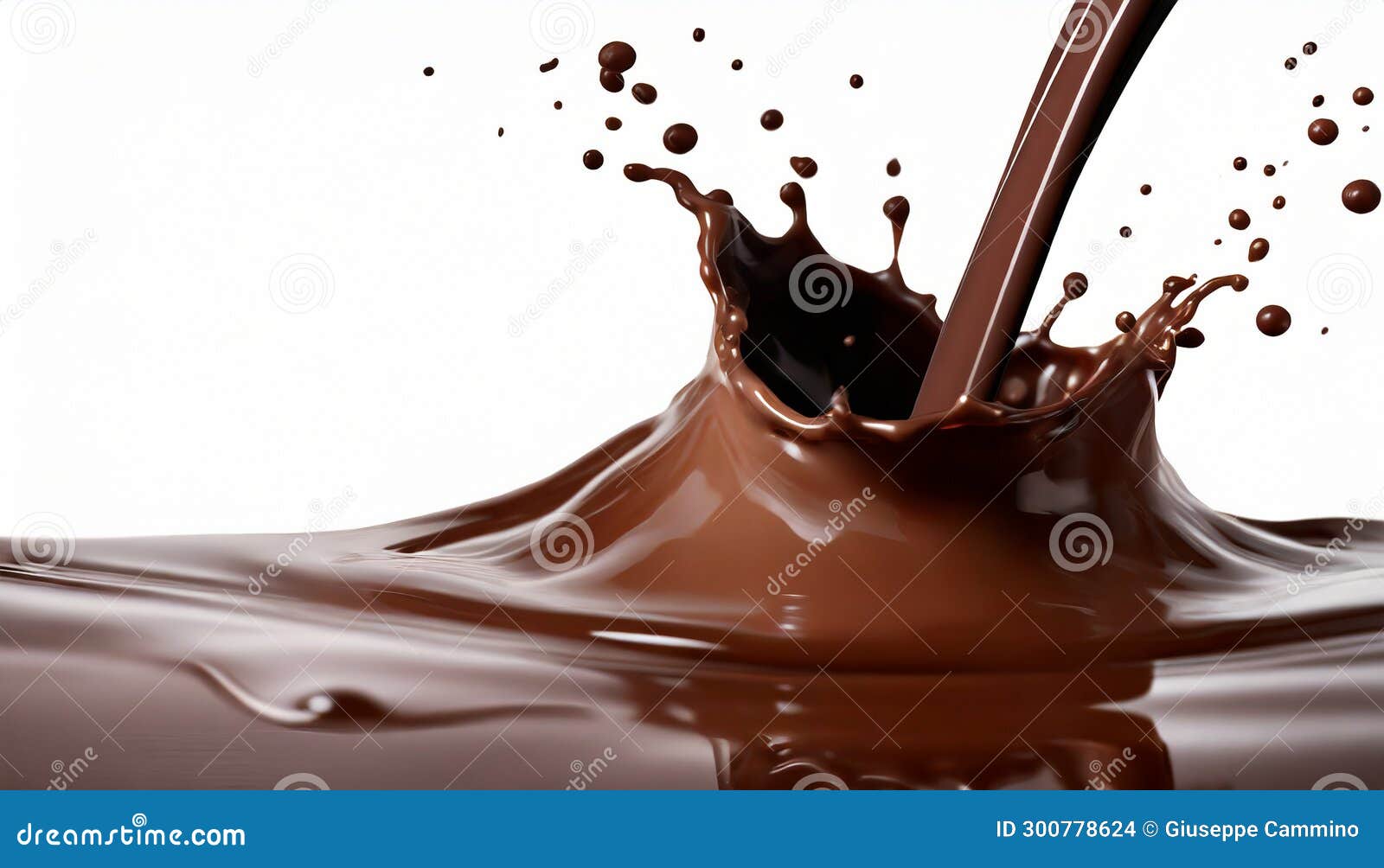 Dark Chocolate Splash, Chocolate Flowing, 3d Illustration Stock ...