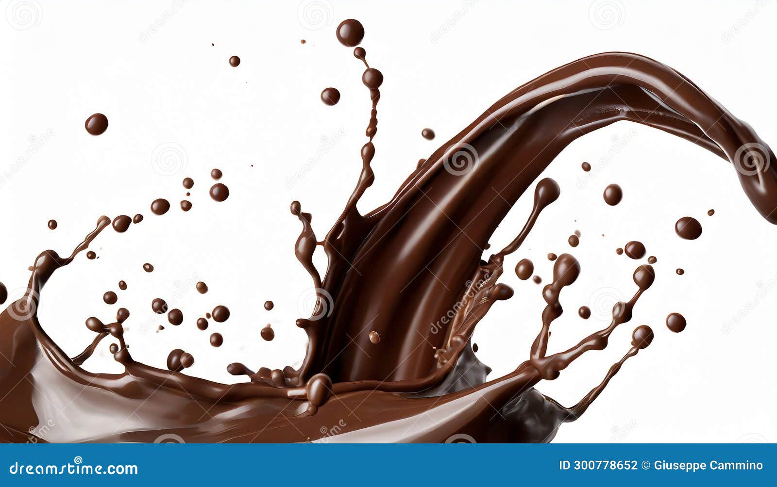Dark Chocolate Splash, Chocolate Flowing, 3d Illustration Stock ...