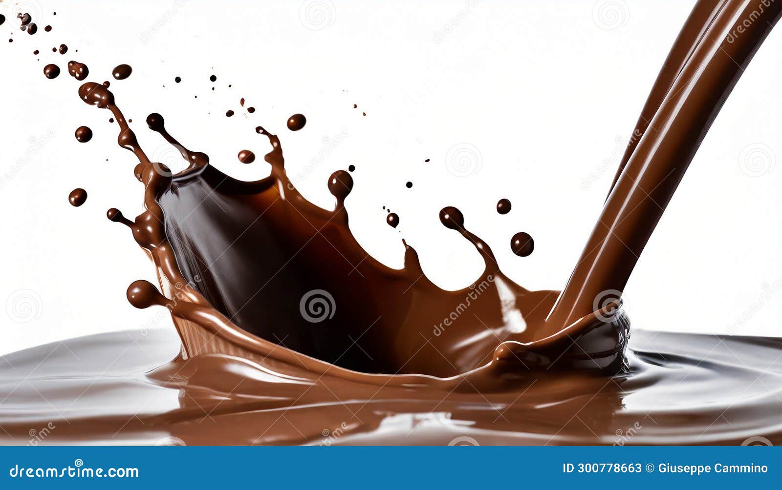 Dark Chocolate Splash, Chocolate Flowing, 3d Illustration Stock ...