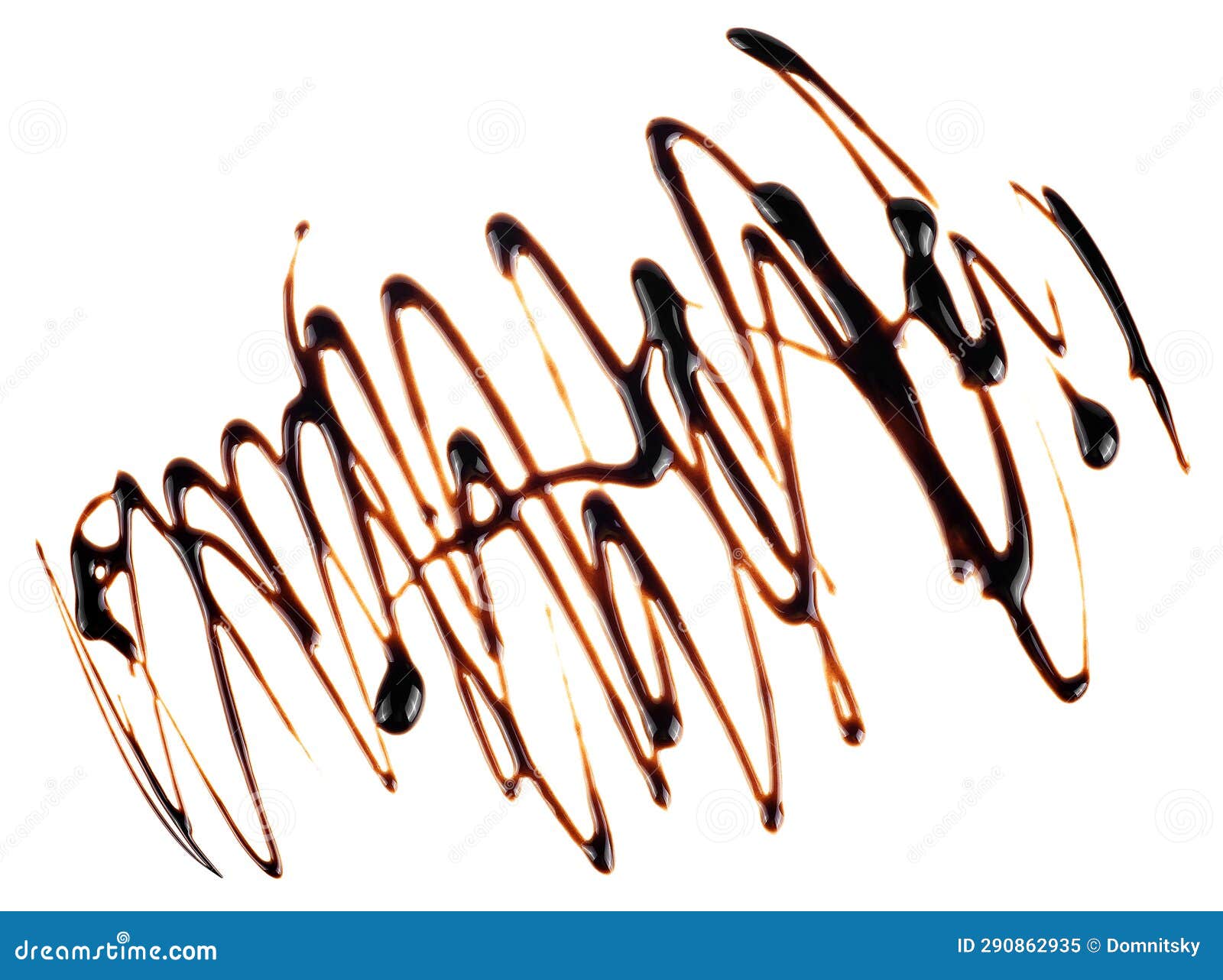Dark Chocolate Syrup Drizzle Isolated on White Background, Top View ...