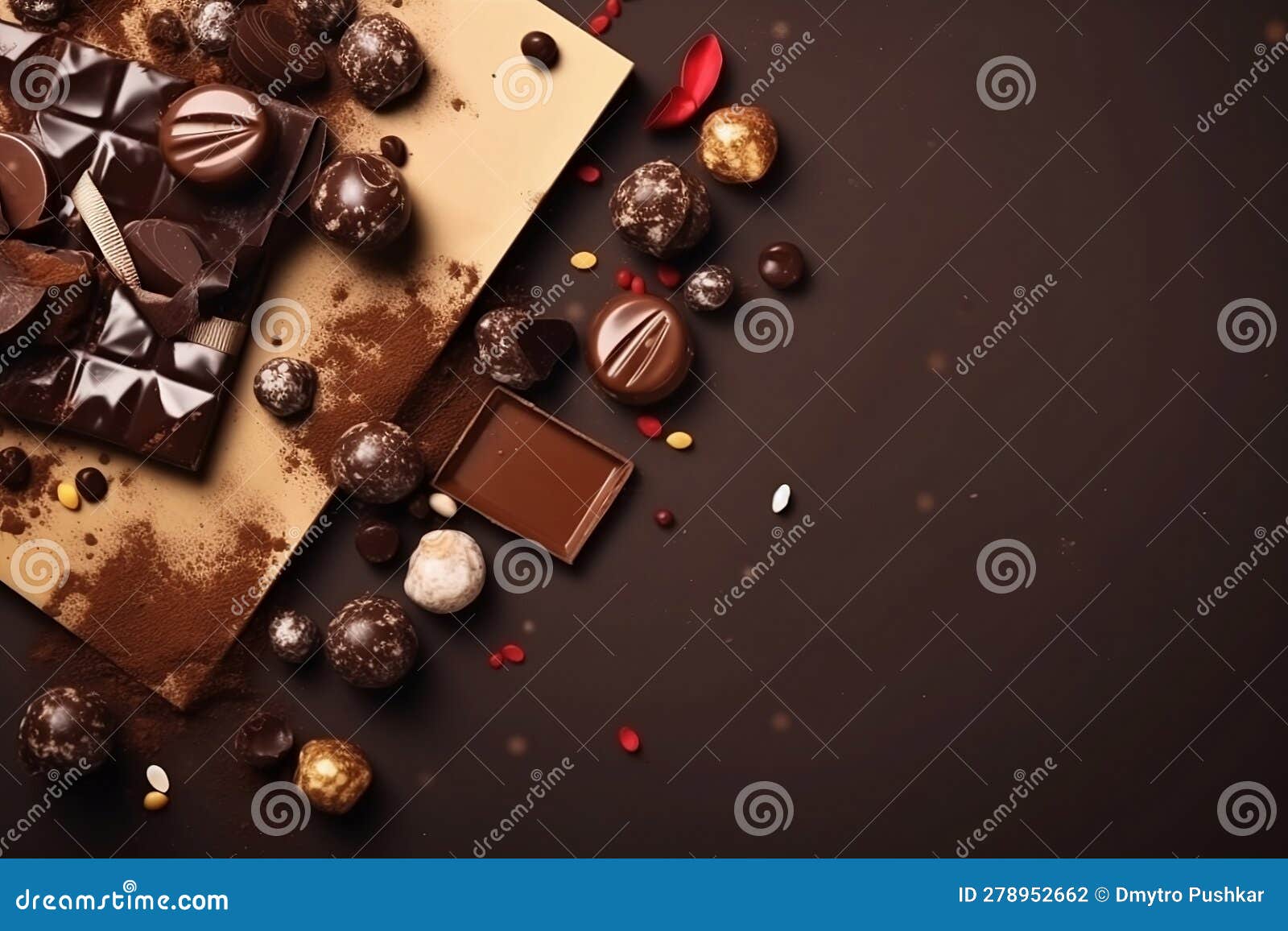 Dark Chocolate on Table. Chocolate Day Concept. Ai Generative Stock ...