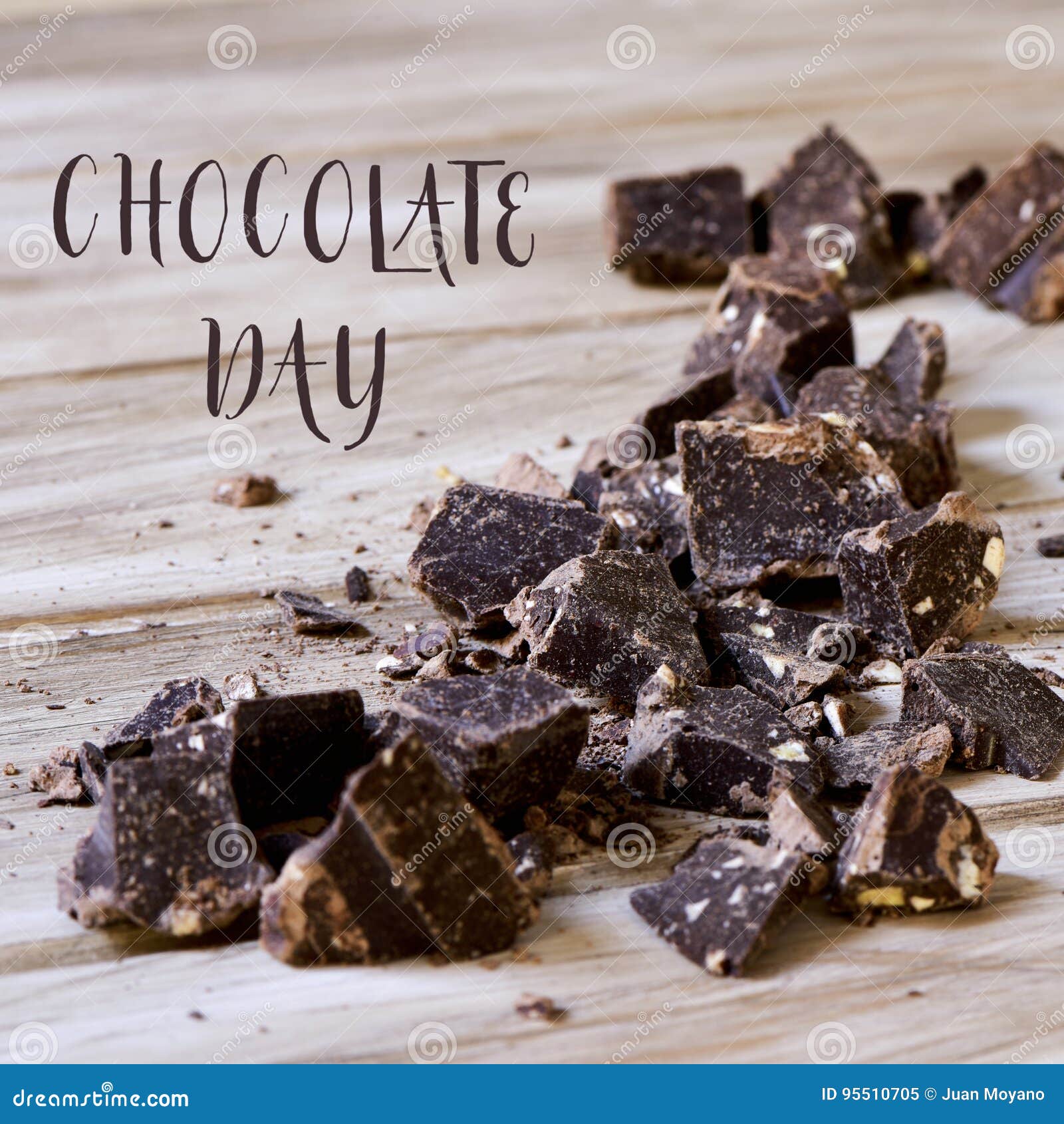 Dark Chocolate and Text Chocolate Day Stock Image - Image of gastronomy ...