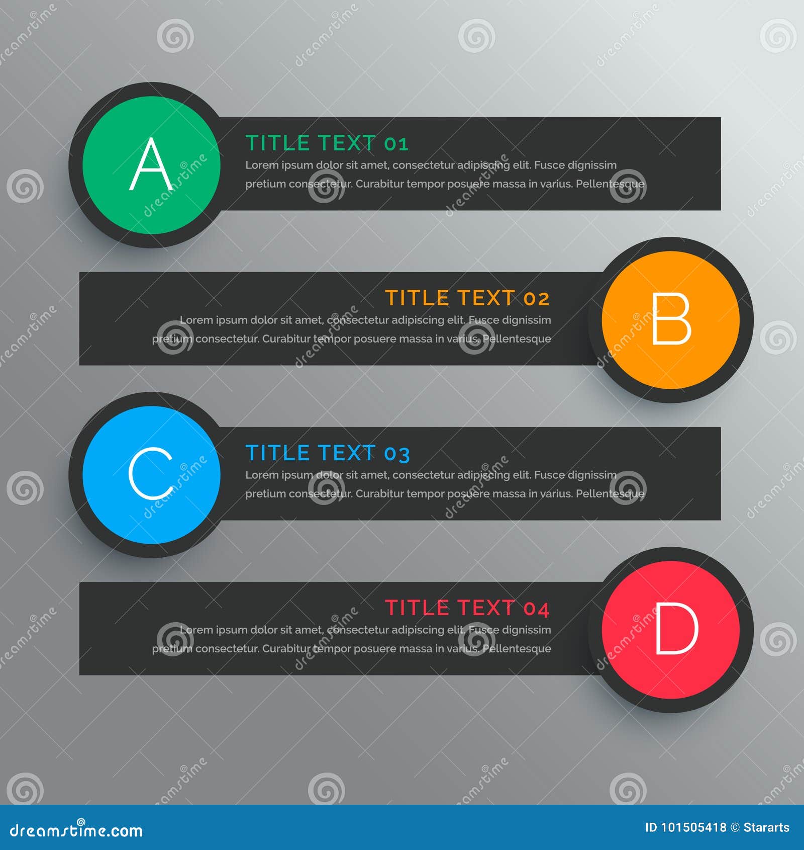 Dark Circular Options Infograph with Five Steps Stock Vector ...