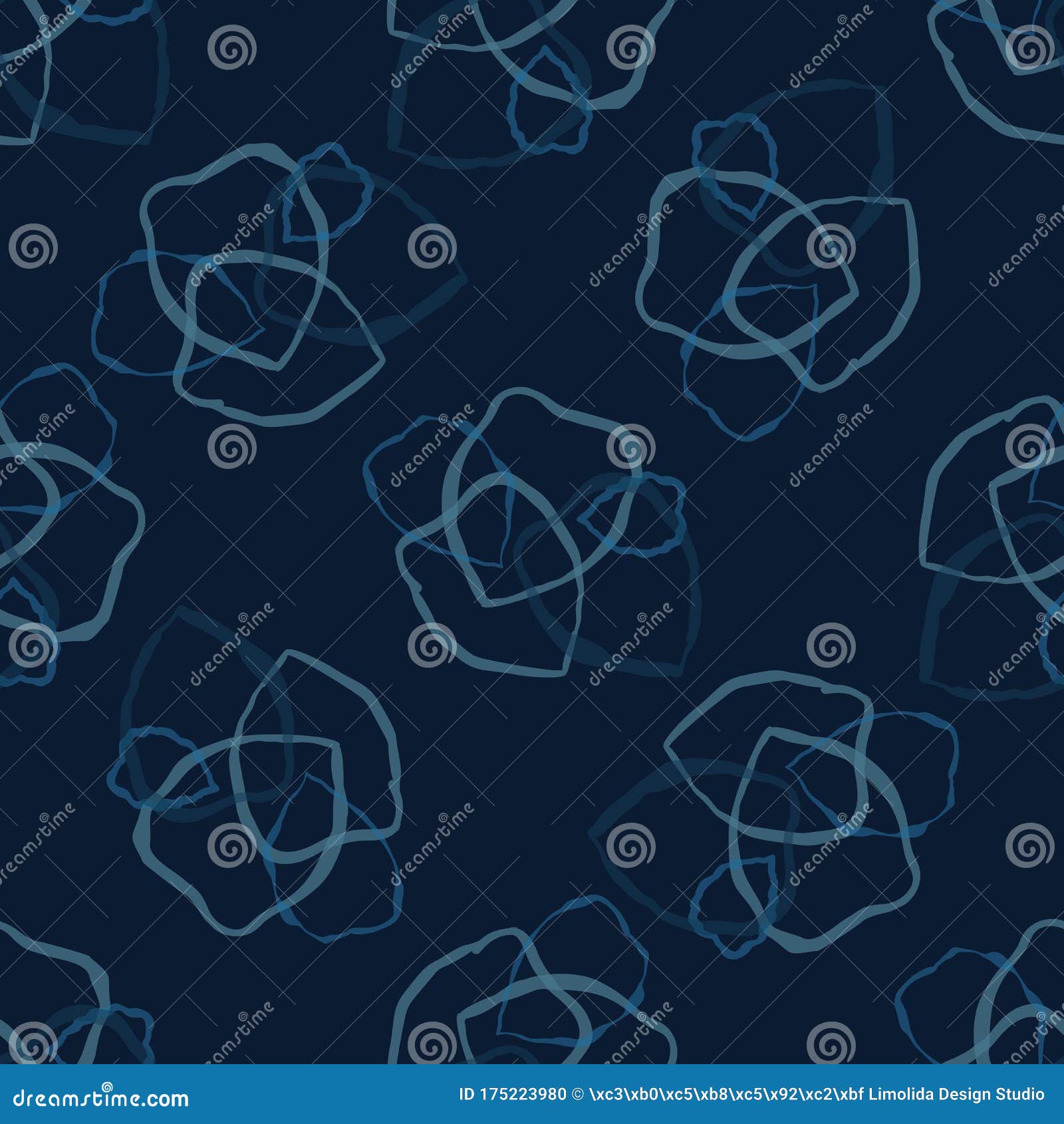 Dark Classic Blue Scribble Shape Vector Texture. Seamless Abstract Dot ...