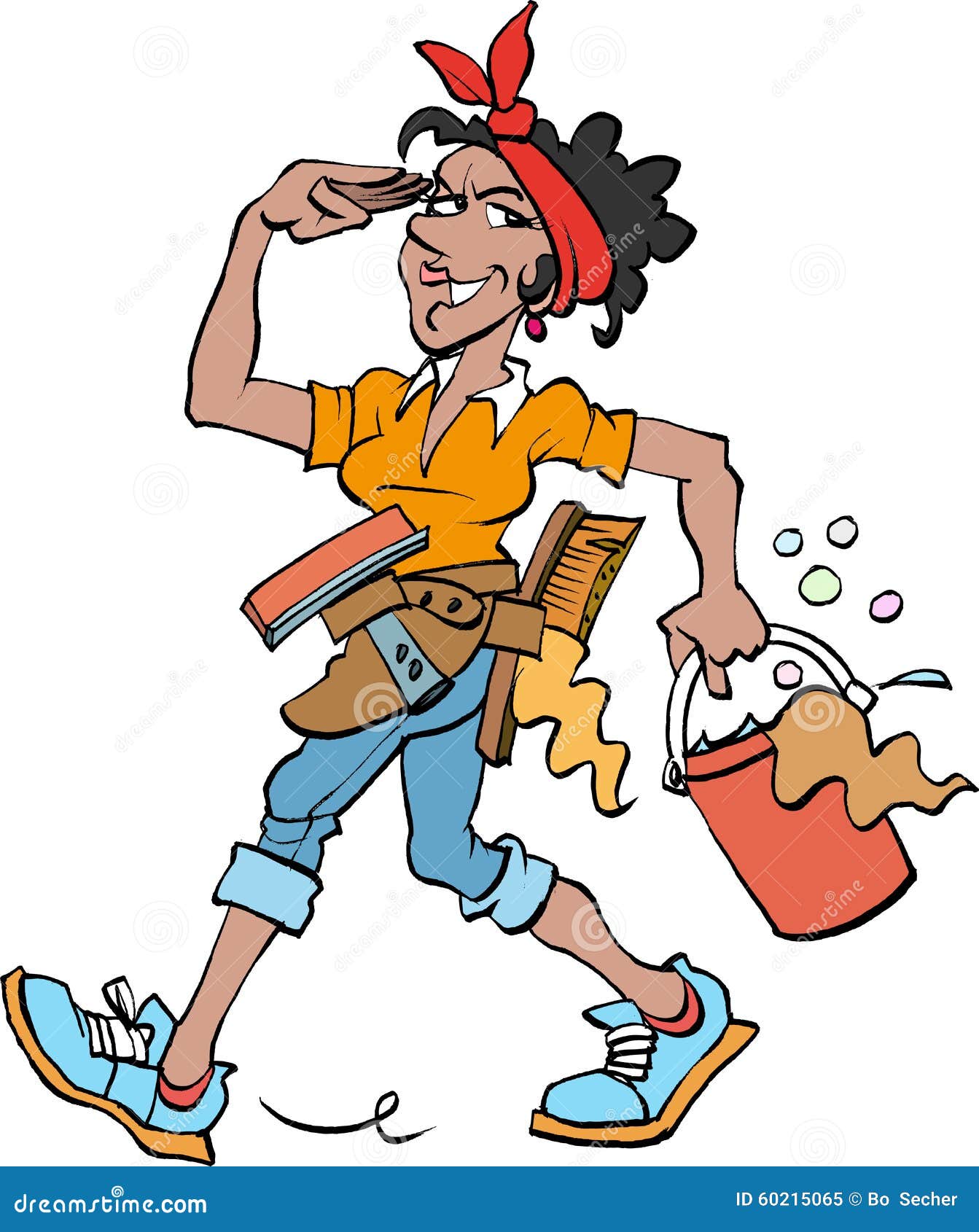 Cartoon Cleaning Lady
