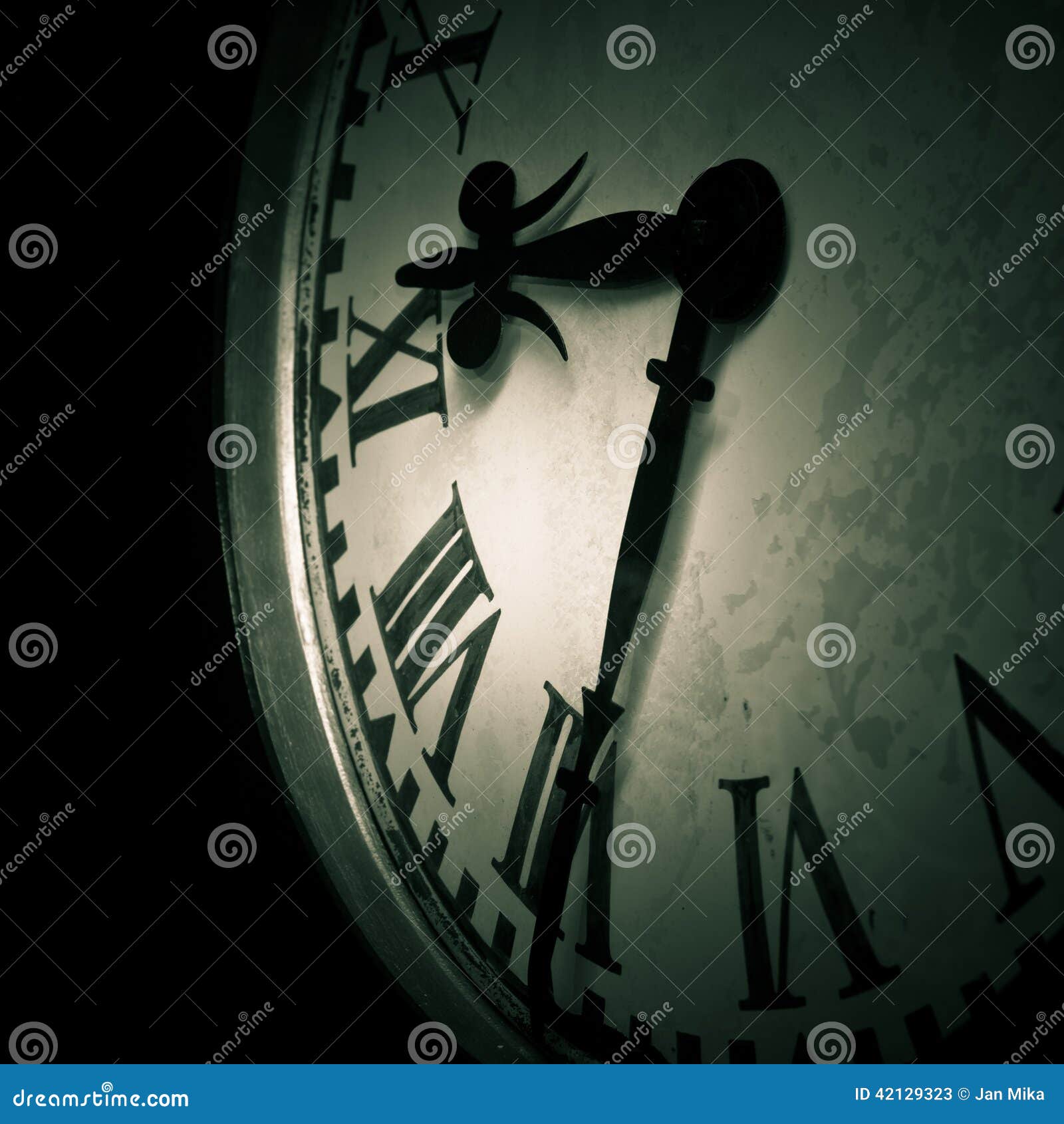 Dark clock detail stock image. Image of hand, antique - 42129323