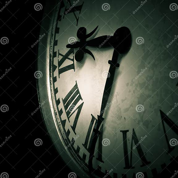 Dark clock detail stock image. Image of hand, antique - 42129323