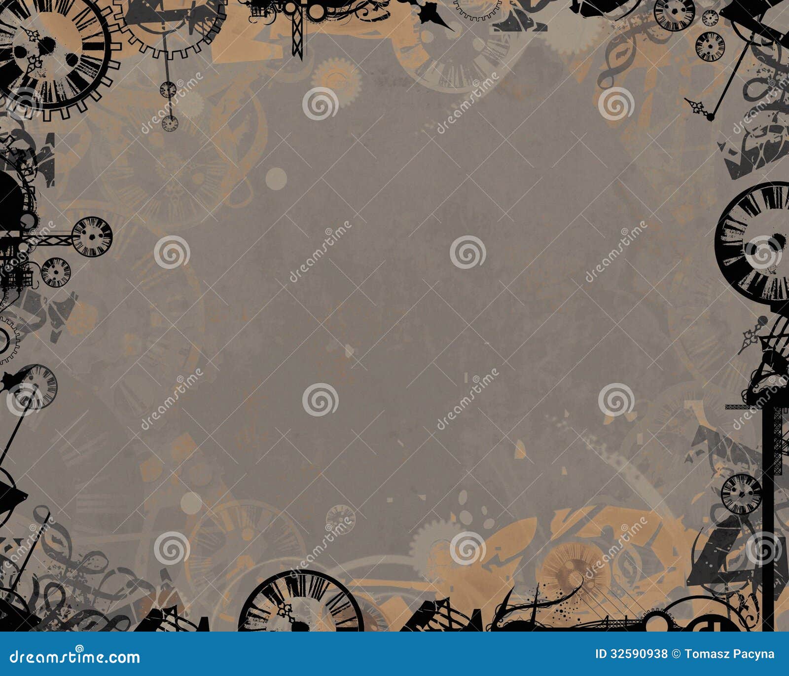 Dark Clocks Industrial Frame Background Stock Illustration ...