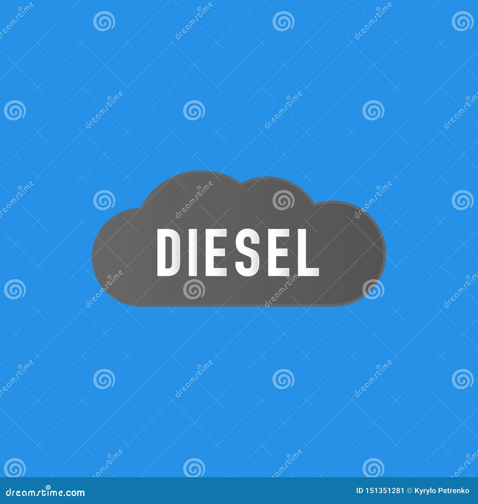 Dark Cloud of Diesel in the Sky Stock Vector - Illustration of fuel ...