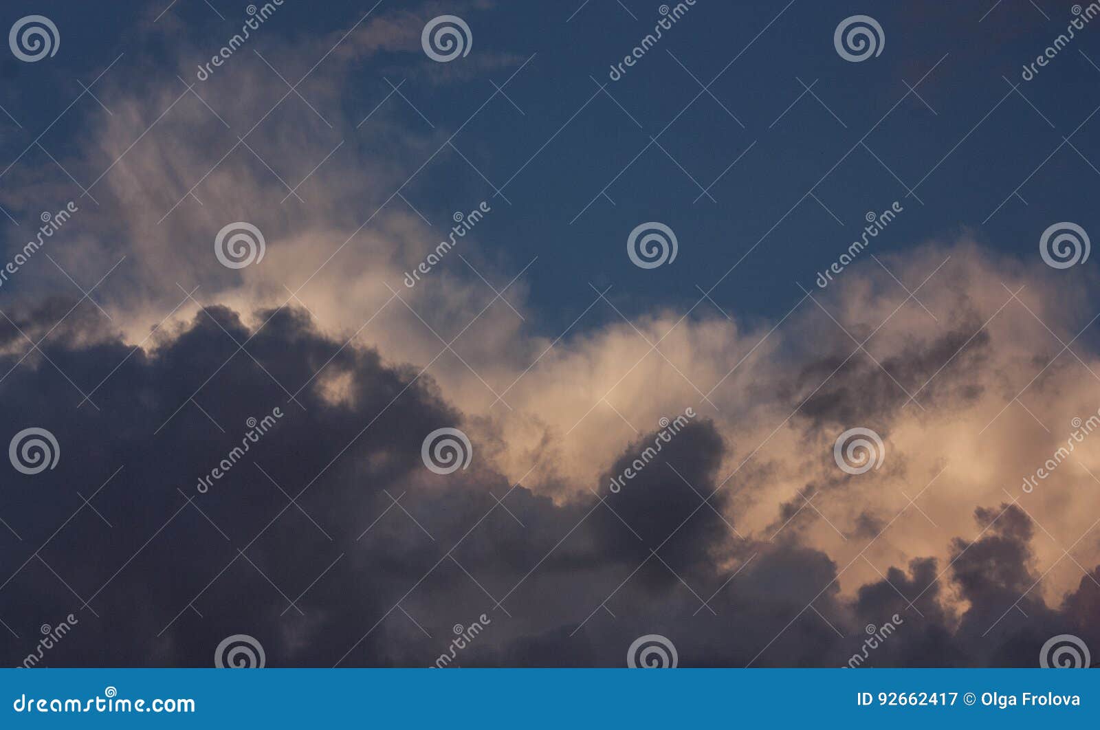 A Dark Cloud in the Evening Sky Stock Image - Image of bright, colored ...