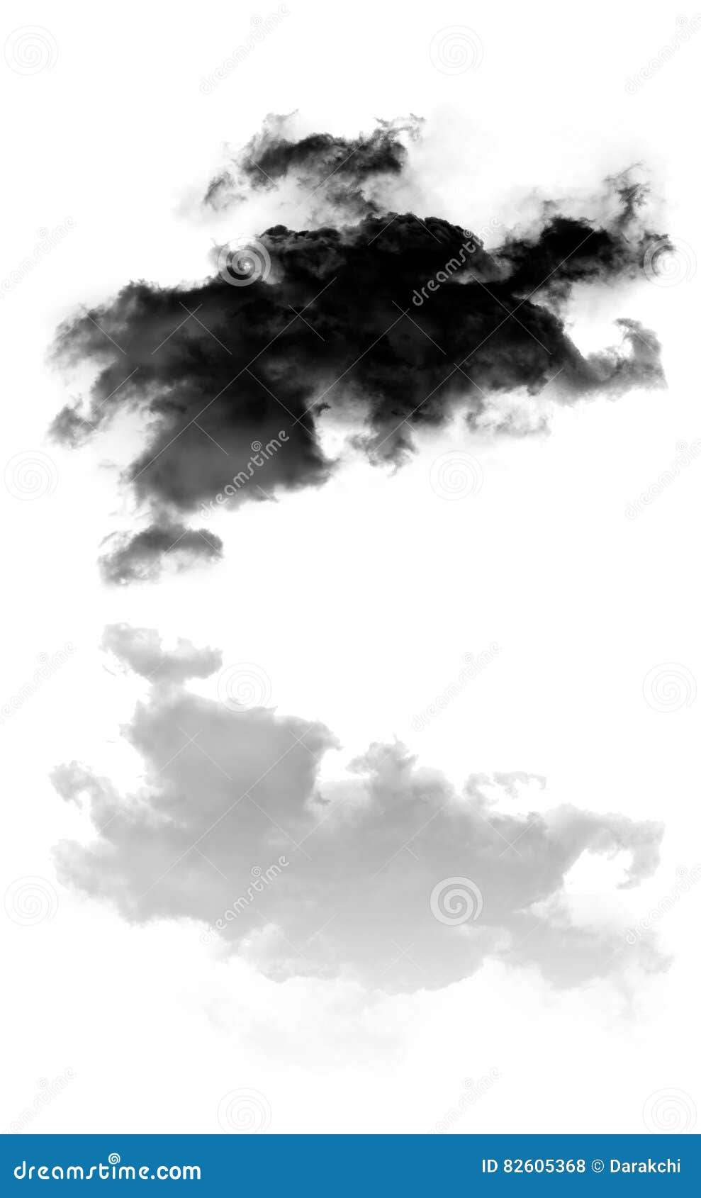 Dark Cloud and Its Reflection Over White Background Stock Illustration ...