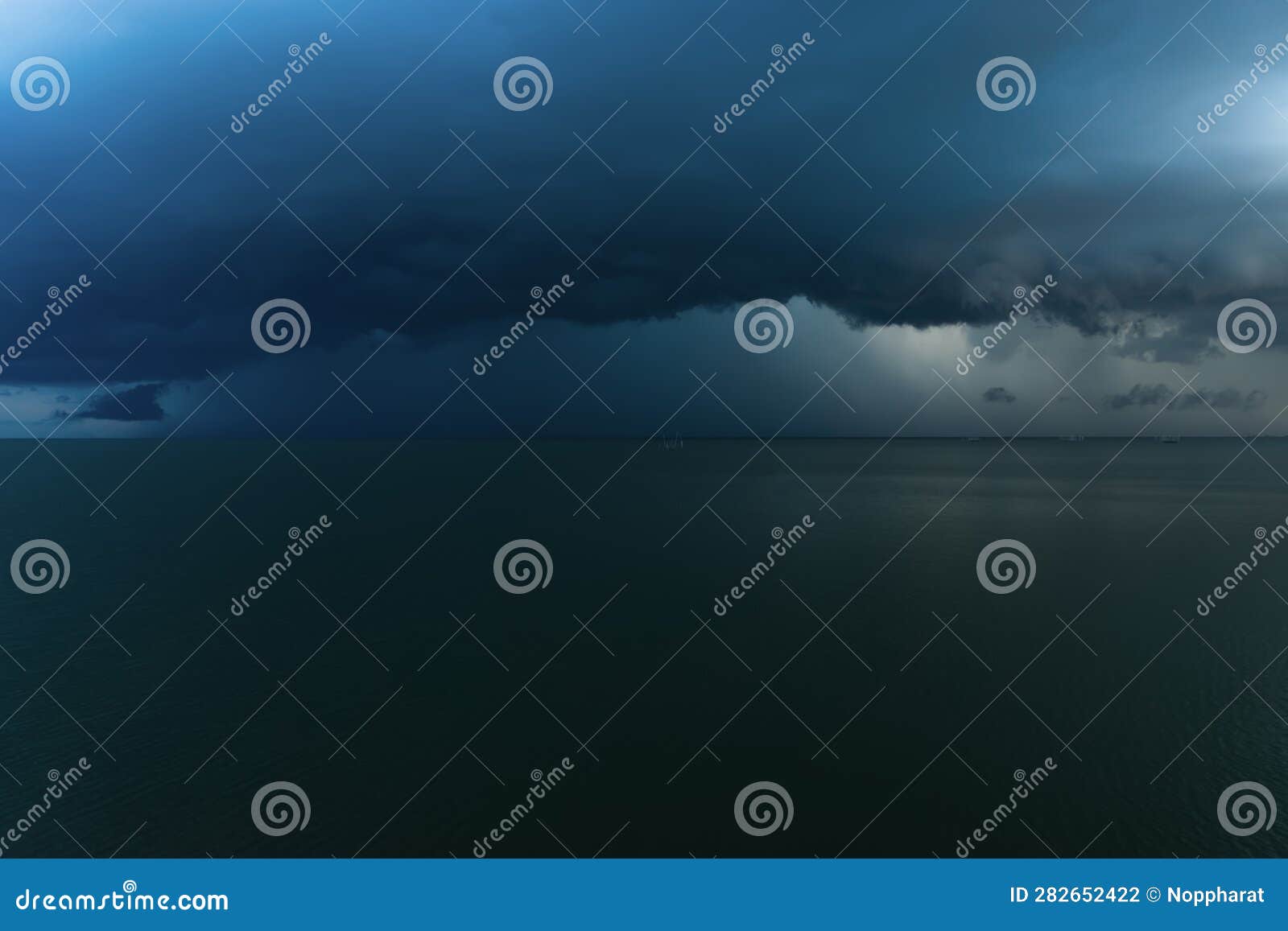 Dark Cloud Rain are Falling in the Sea Stock Photo - Image of water ...