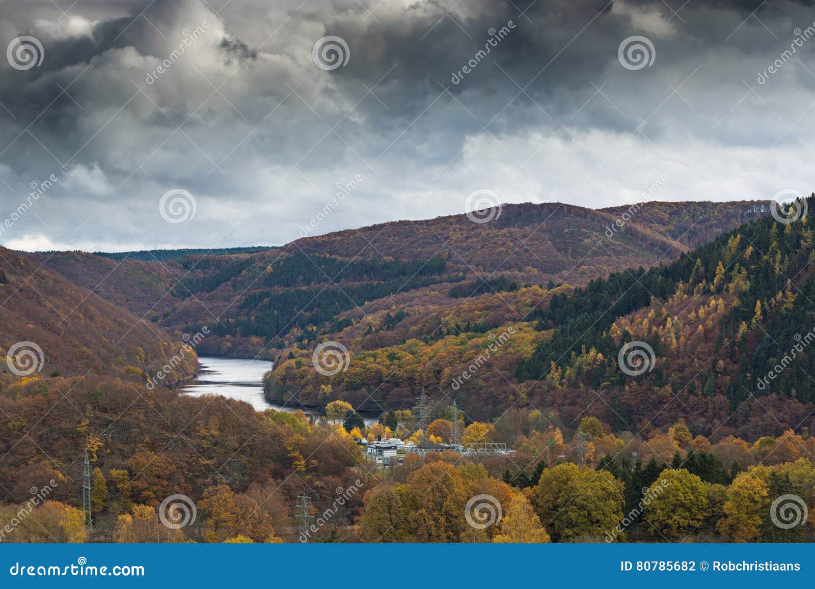 Dark Clouds Above the National Park in the Eifel, Germany. Stock Photo ...