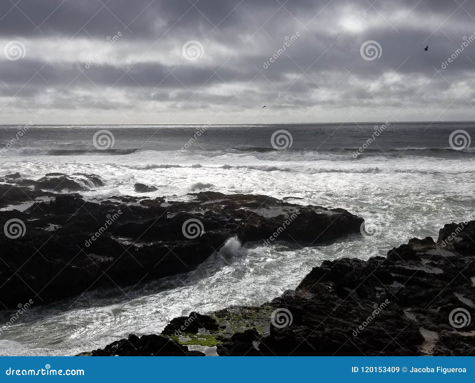 Raging Ocean stock image. Image of clouds, raging, angry - 120153409