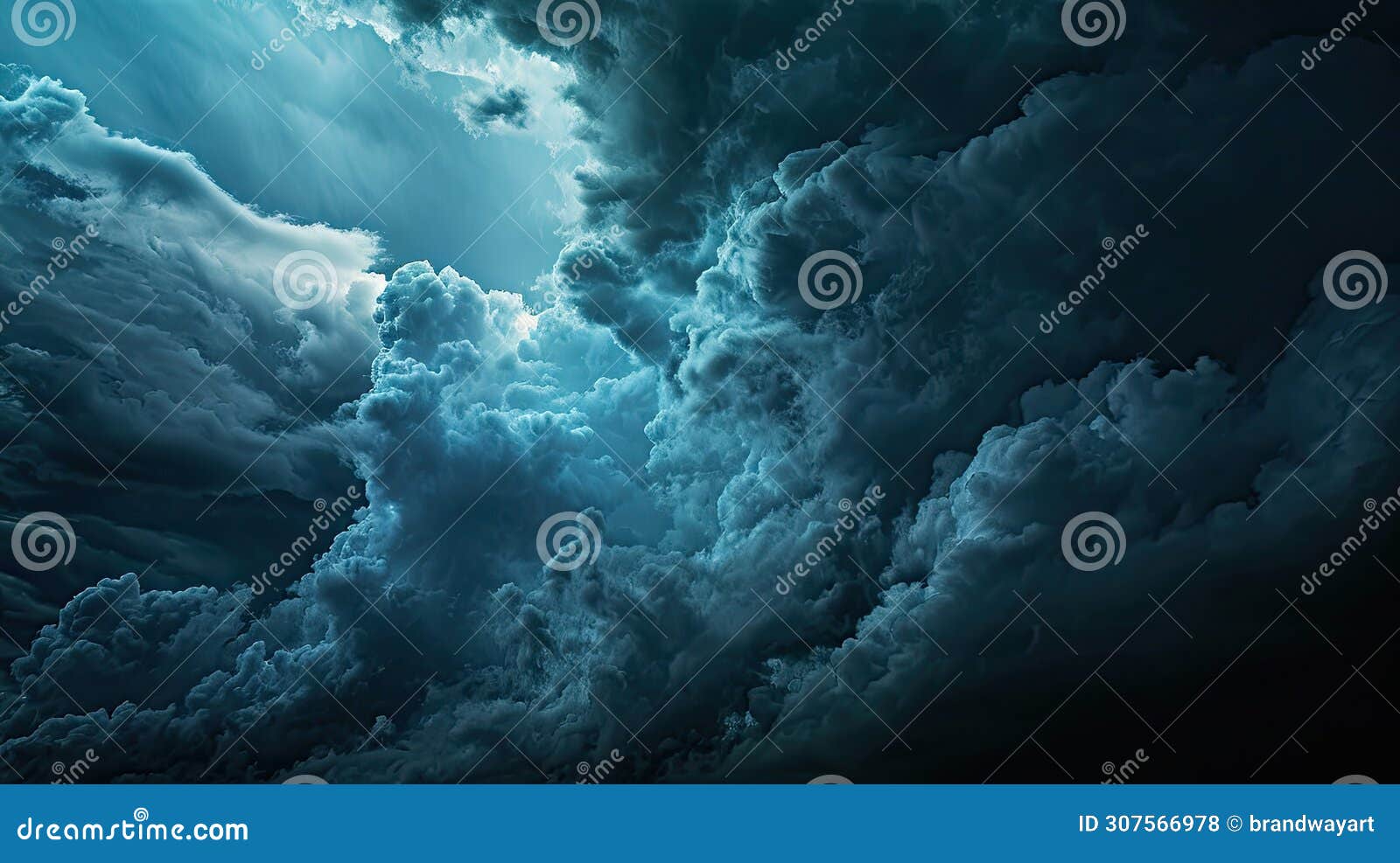 Dark Clouds and Bright Light Fill the Sky Stock Illustration ...