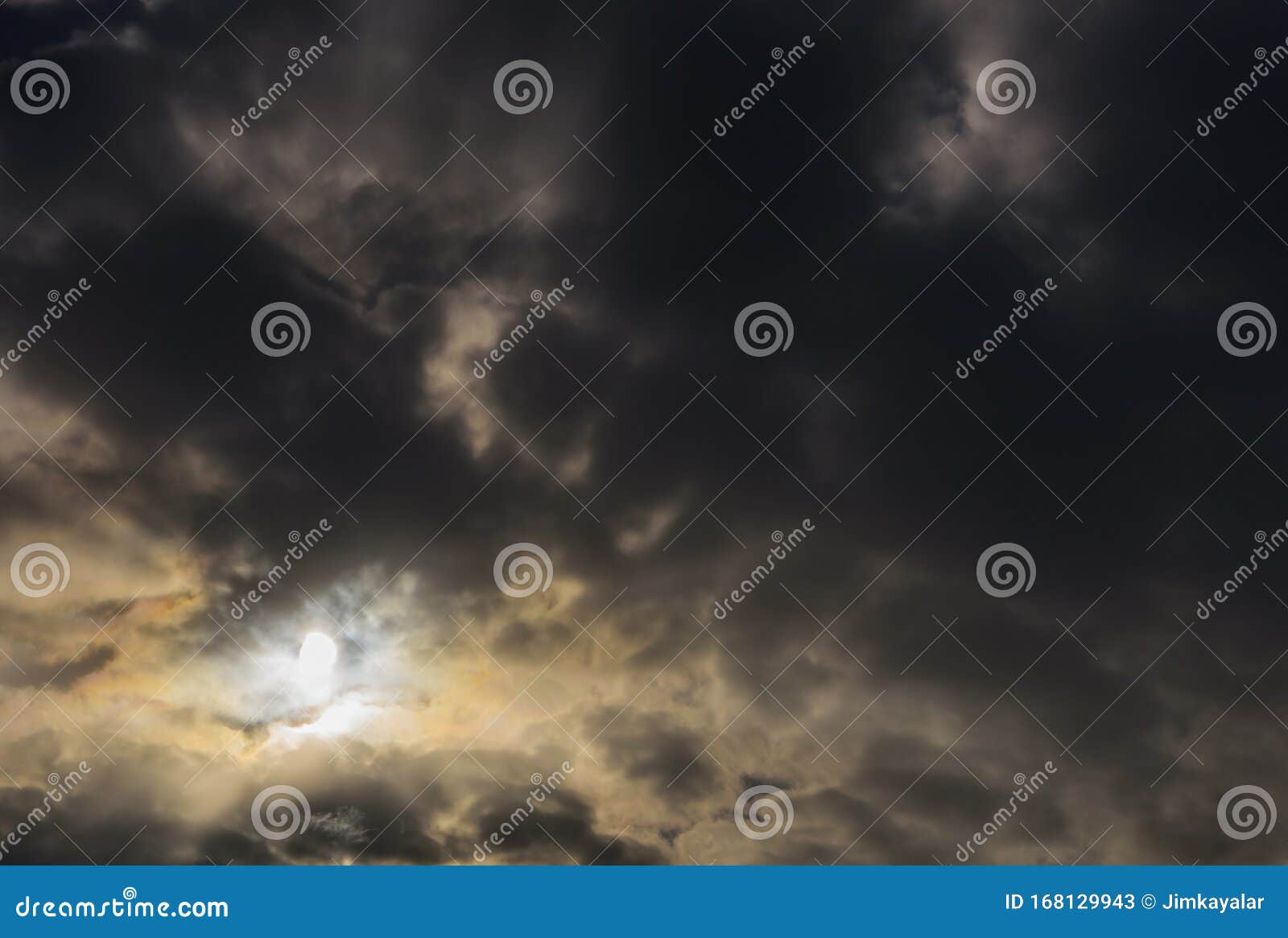 Dark Clouds of Doom with Sun in Background Stock Image - Image of ...