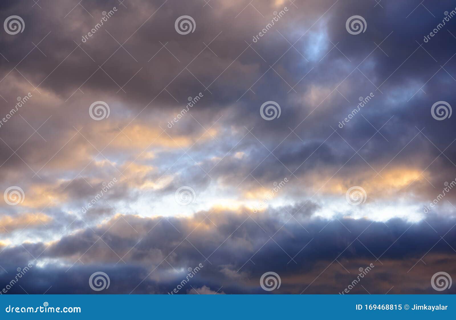 Dark Clouds of Doom with Sun in Background Stock Image - Image of blue ...