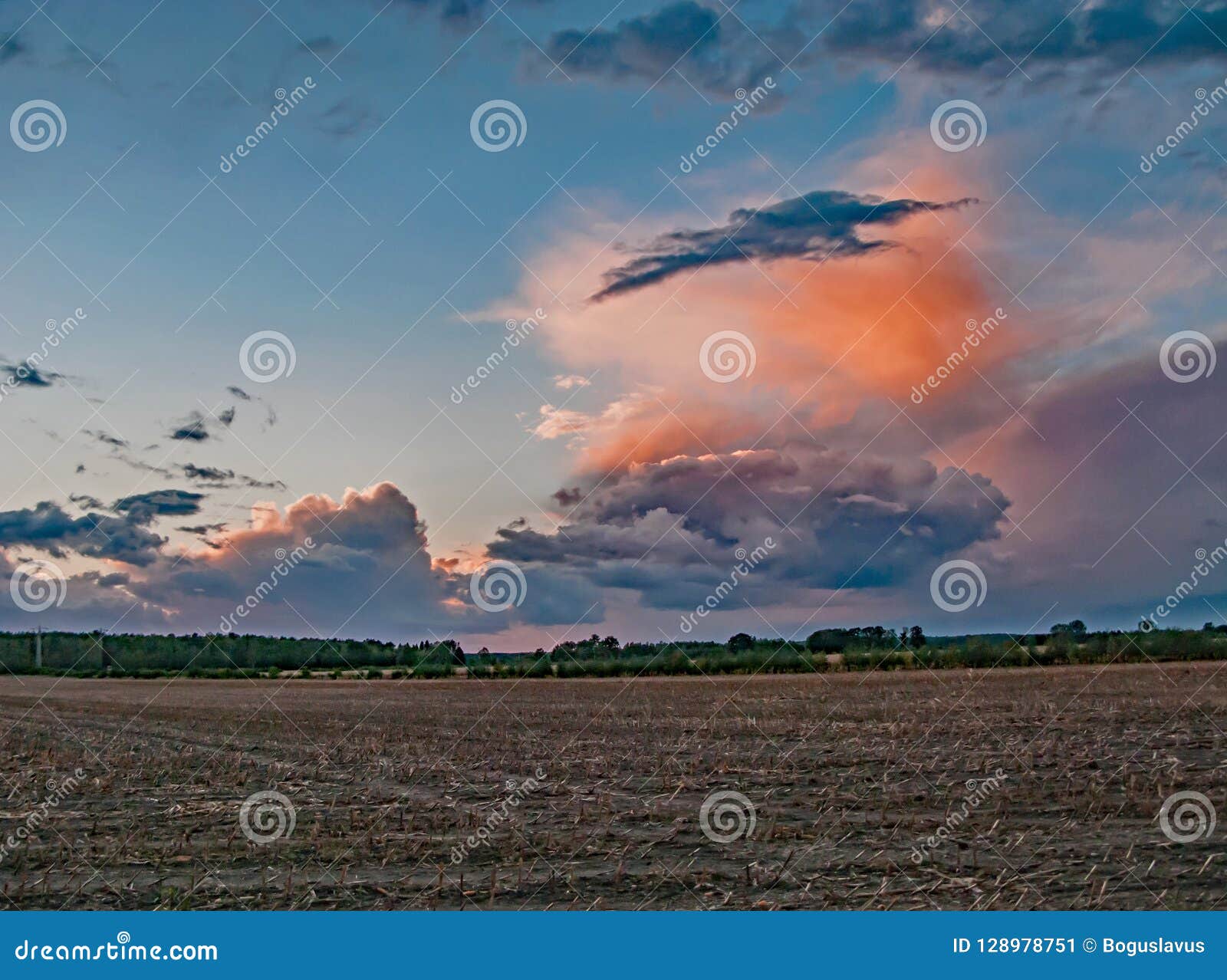 Dark Clouds in the Evening Sky. Stock Image - Image of arable ...