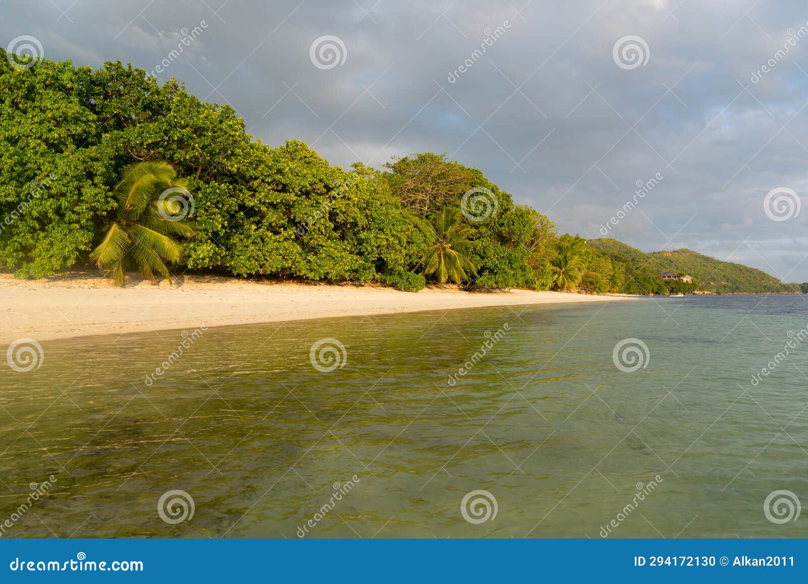 Dark Clouds Over Anse Citron at Sunset Stock Photo - Image of landscape ...