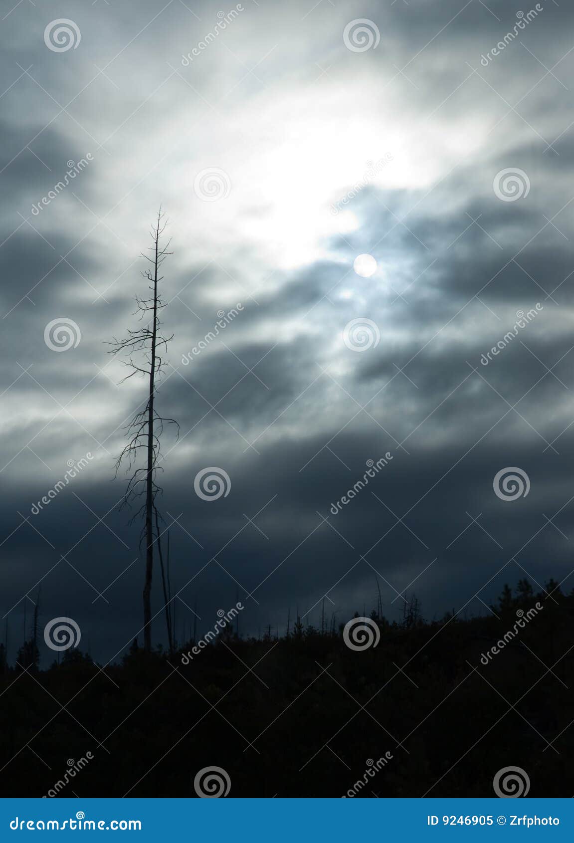 Dark Clouds Over Countryside Stock Image - Image of silhouetted, stark ...