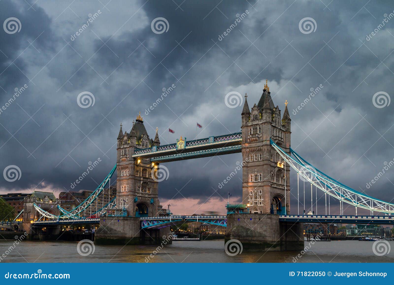 Dark Clouds Over the Tower Bridge Stock Photo - Image of london ...