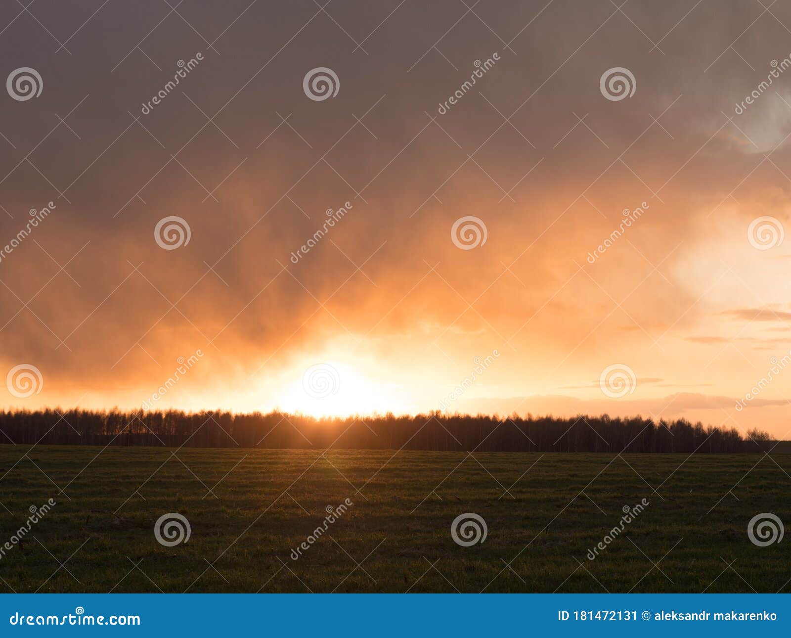Dark Clouds Red Sun at Sunset Day Stock Image - Image of closeup ...