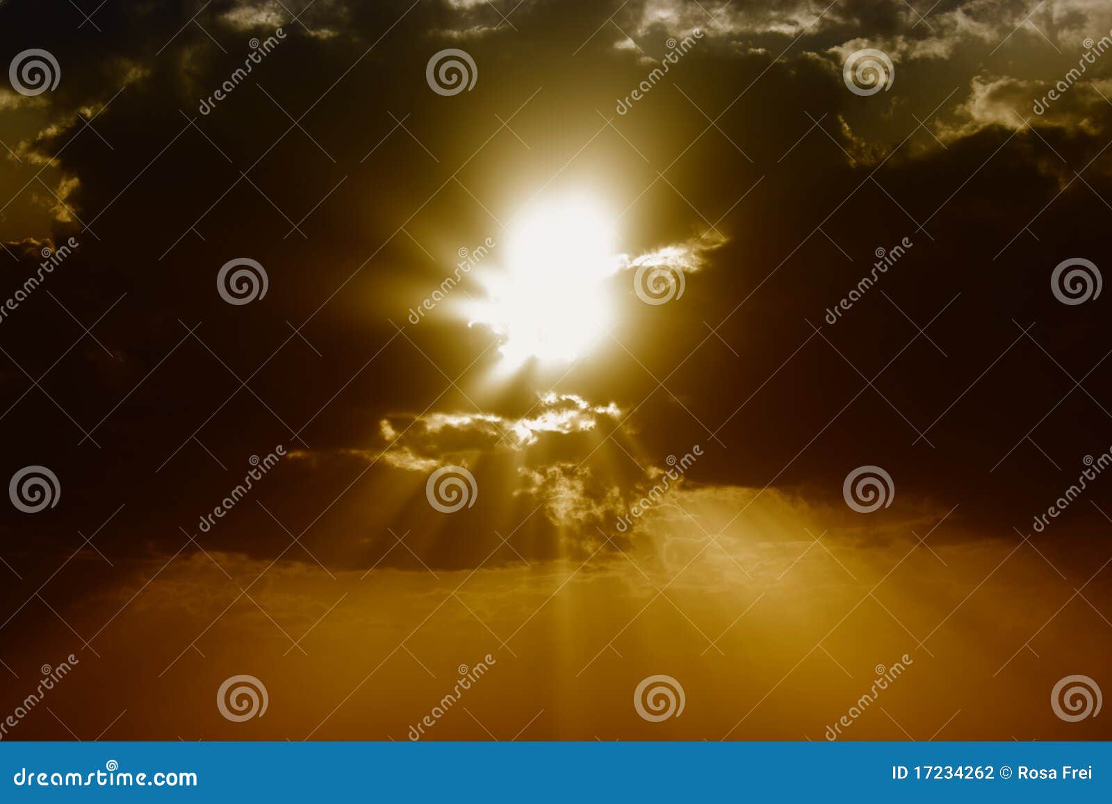 Dark clouds with sun rays stock photo. Image of natural - 17234262