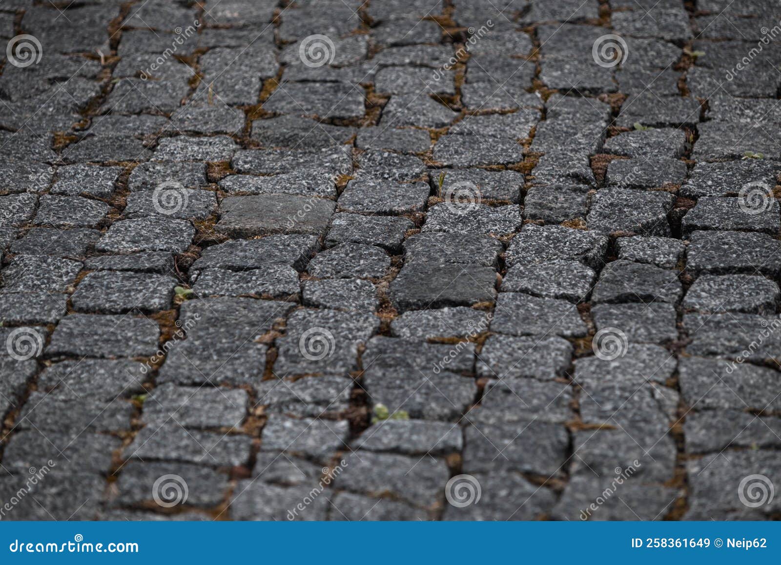 Dark Cobblestone Background in Perspective. Textured Background of ...