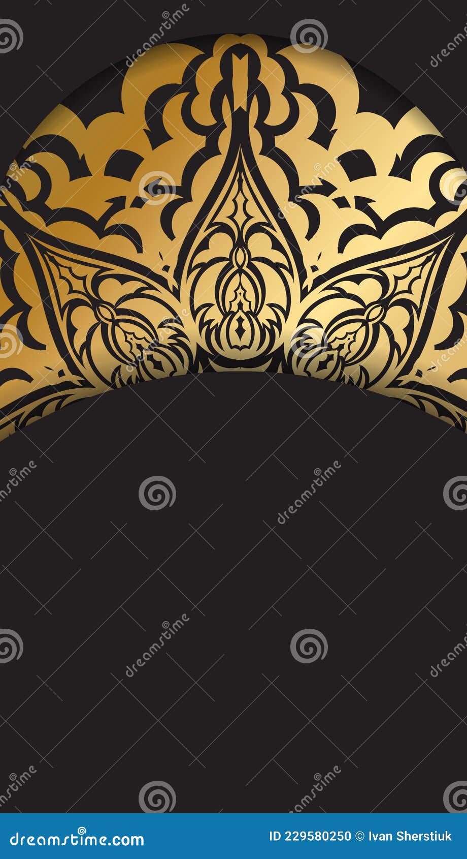 Dark Color Brochure with Gold Indian Pattern Stock Vector ...