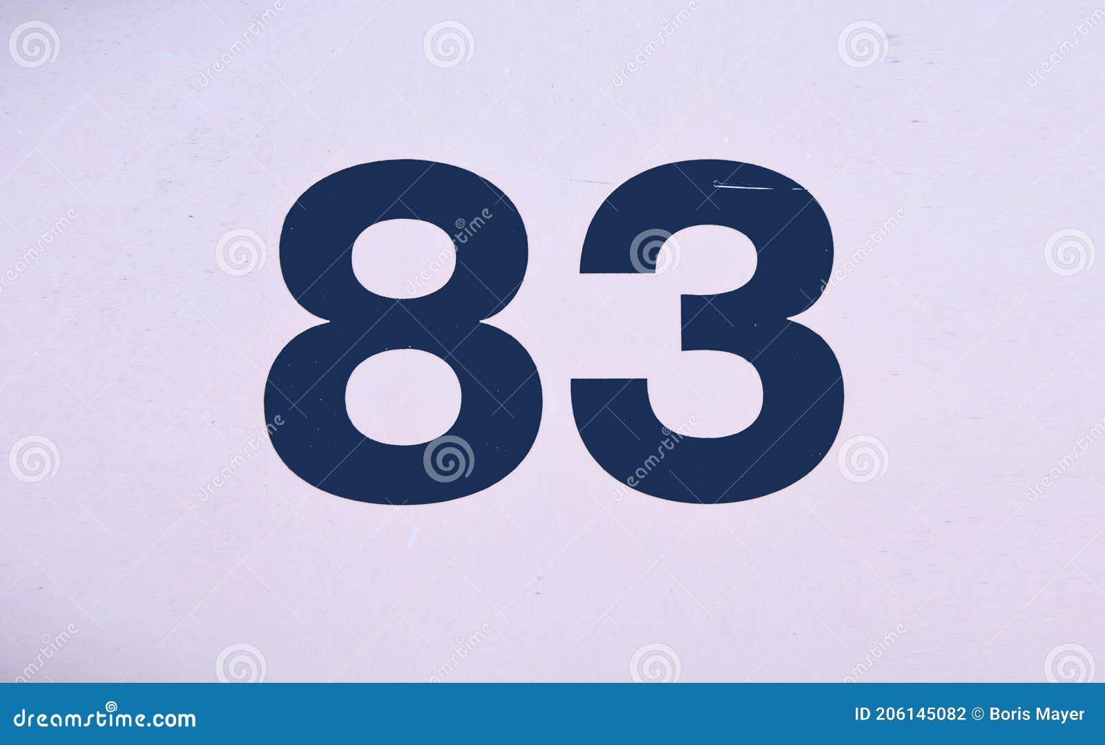 Dark Coloured Digits on Grey Ground, Showing the Number Eighty Three ...