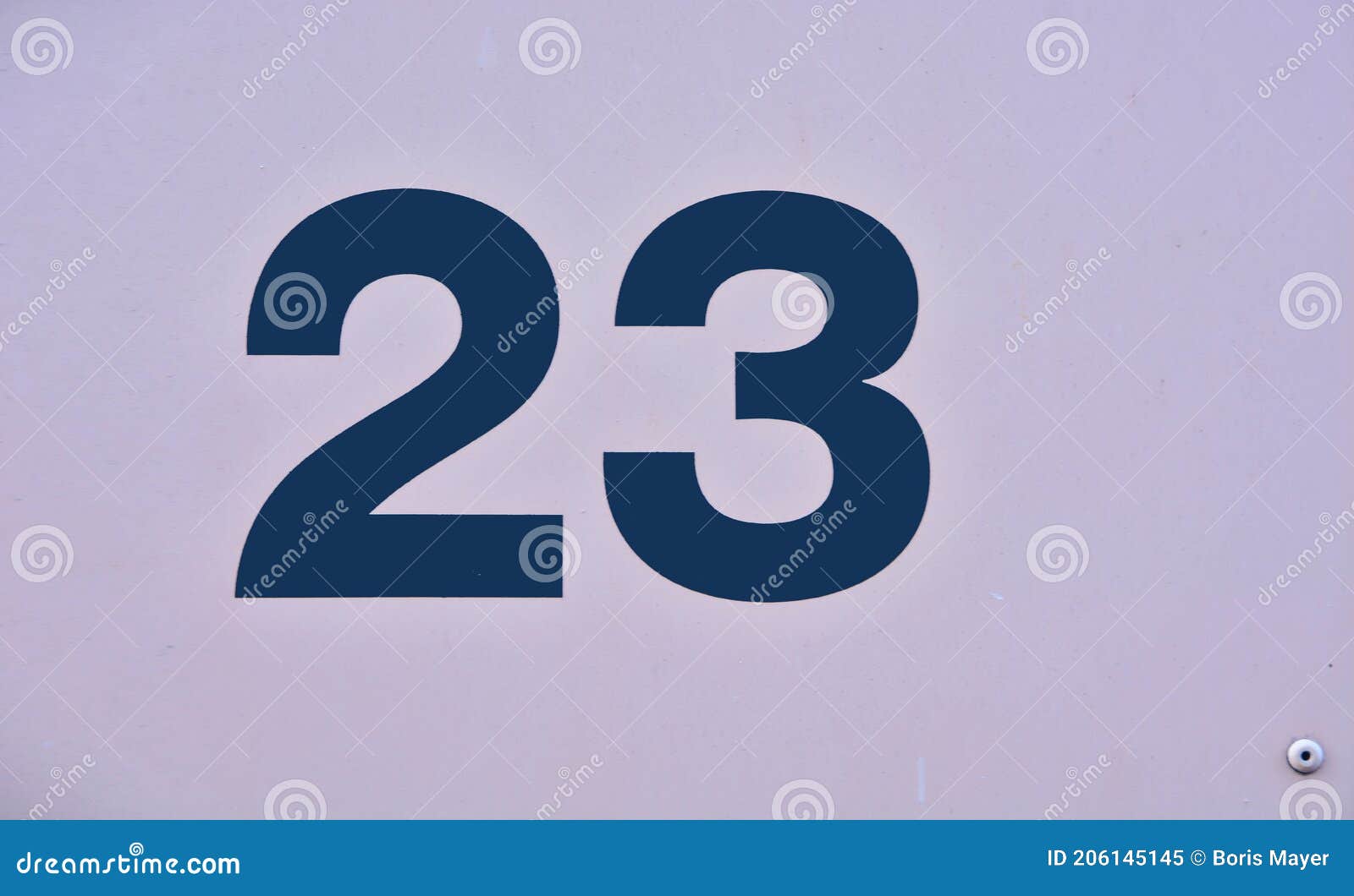 Dark Coloured Digits on Grey Ground, Showing the Number Twenty Three ...