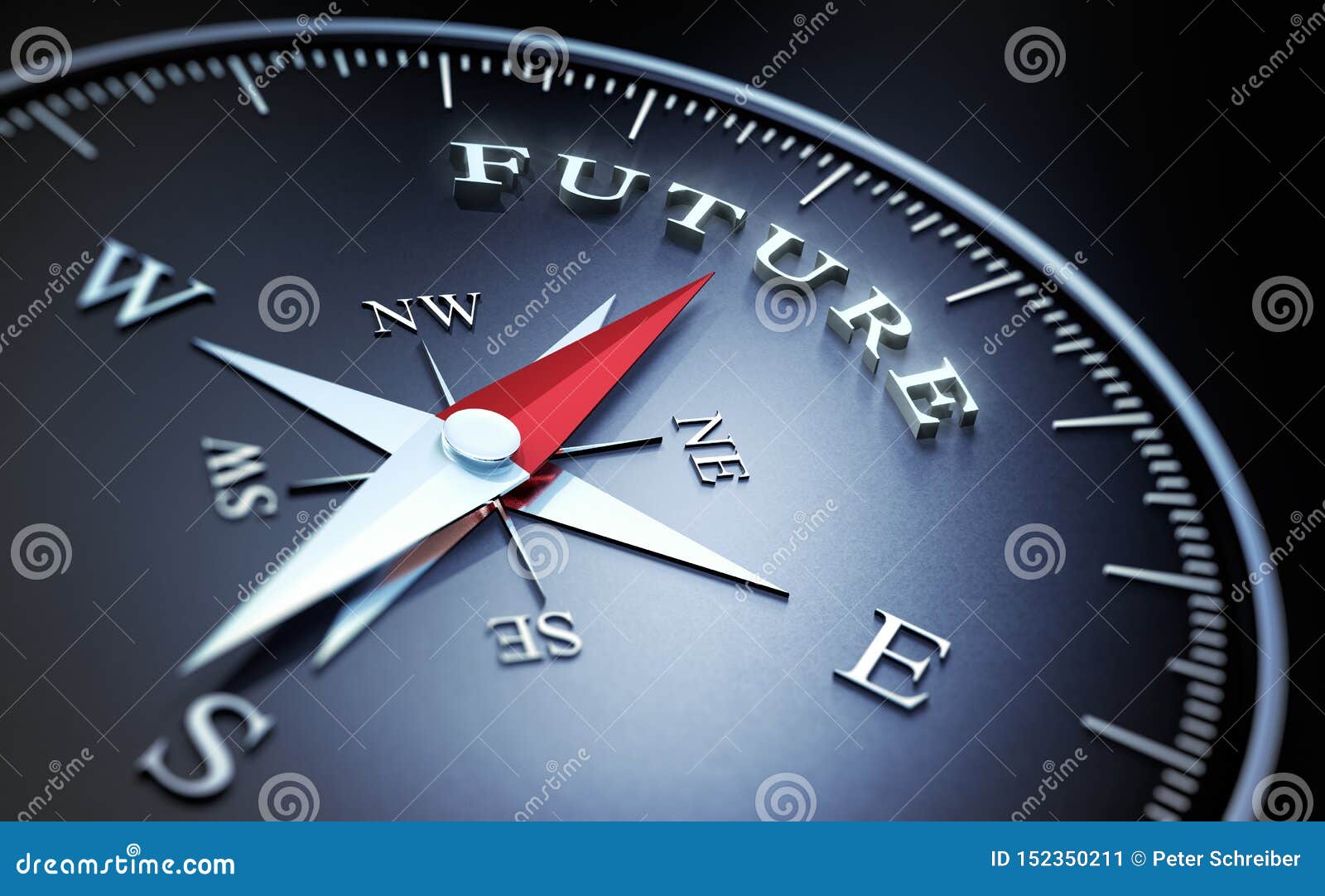 Dark Compass With Silver And Red Needle - Concept Optimum Royalty-Free ...