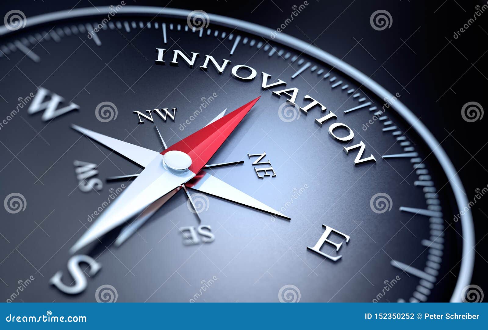Dark Compass with Silver and Red Needle - Concept Innovation Stock ...