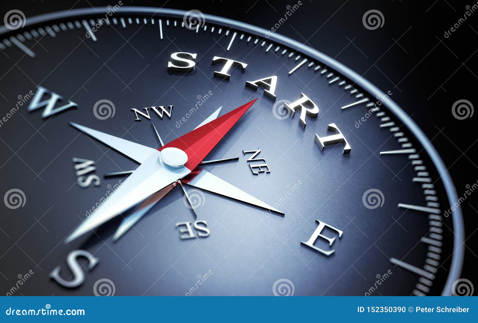 Dark Compass with Silver and Red Needle - Concept Start Stock ...