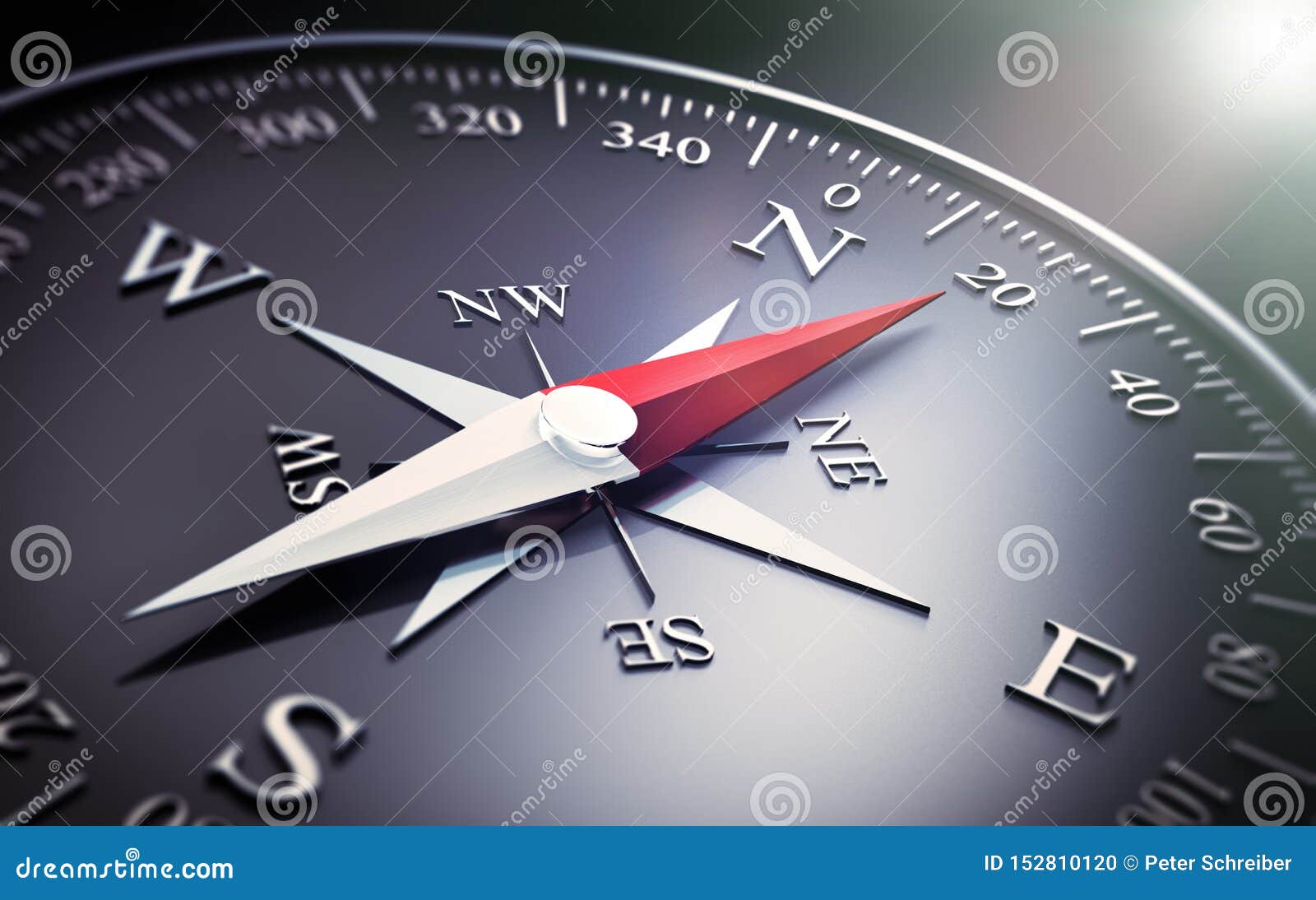 Dark Compass with Silver and Red Needle Stock Illustration ...