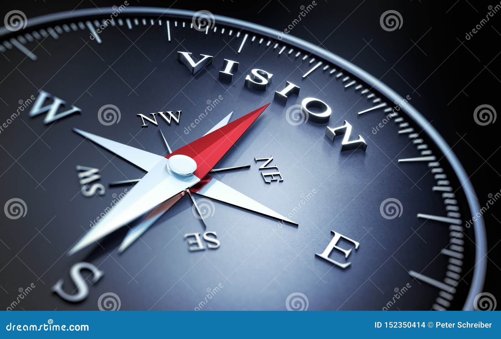 Dark Compass with Silver and Red Needle - Concept Vision Stock ...