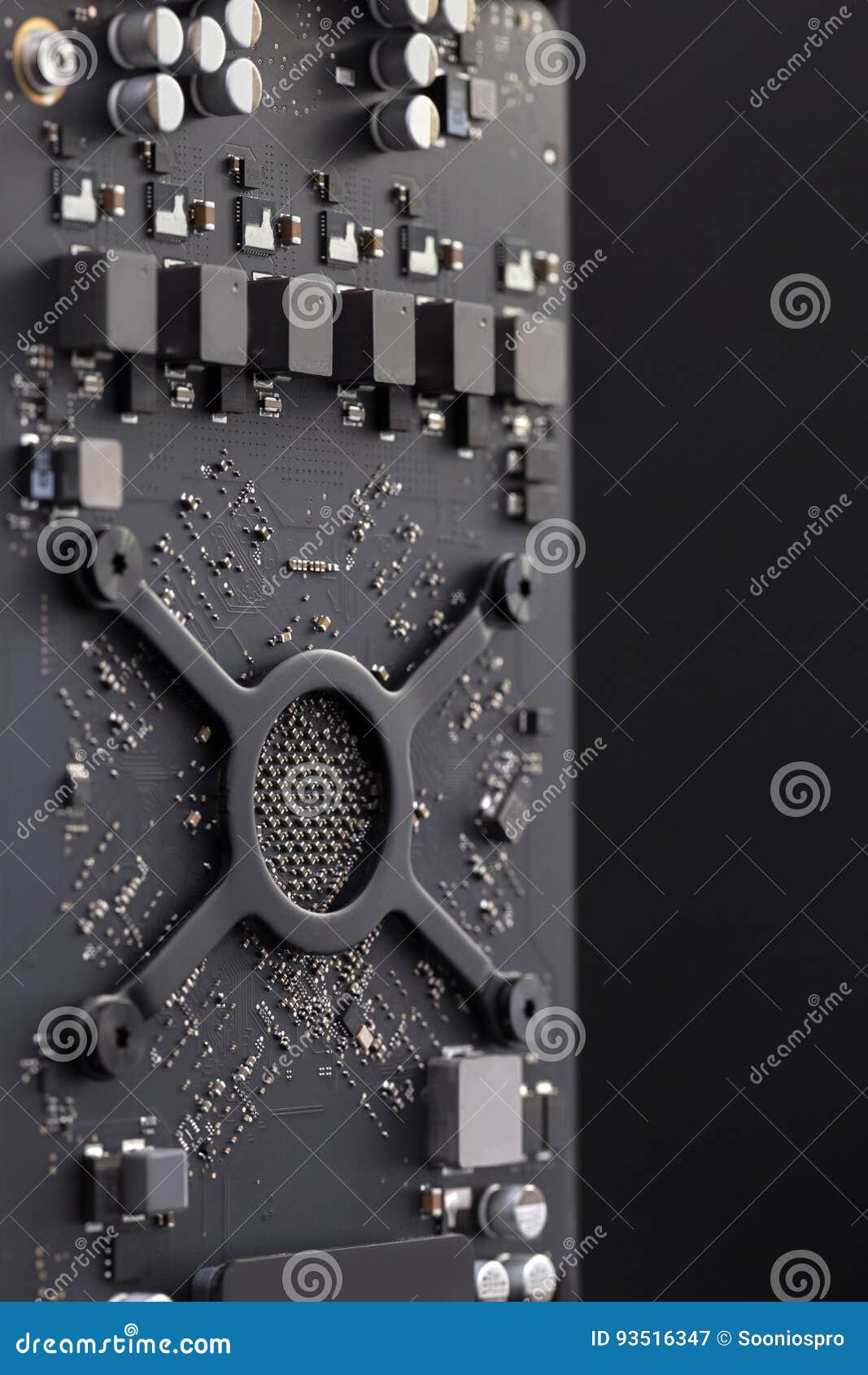 Dark Computer Motherboard. Electronic Hardware Technology Stock Image ...