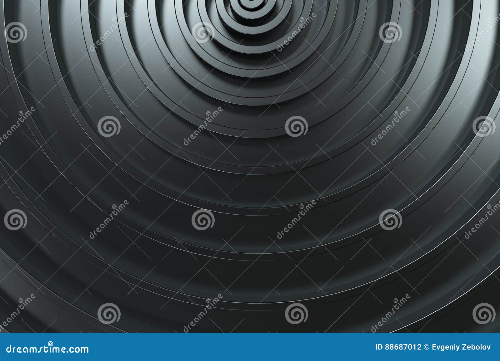 Dark Concentric Spiral on Black Background Stock Illustration ...