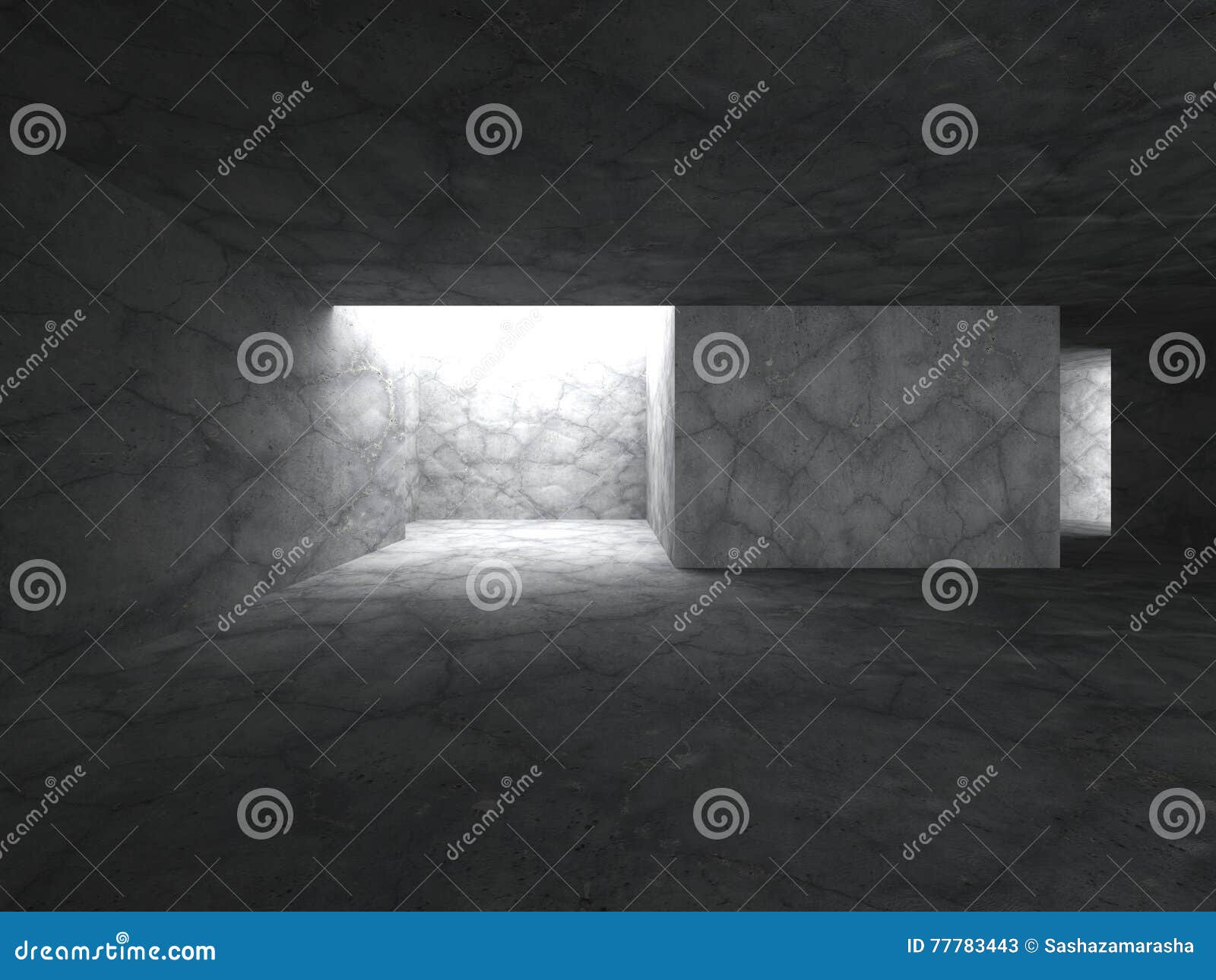 Dark Concrete Room Interior. Abstract Architecture Background Stock ...