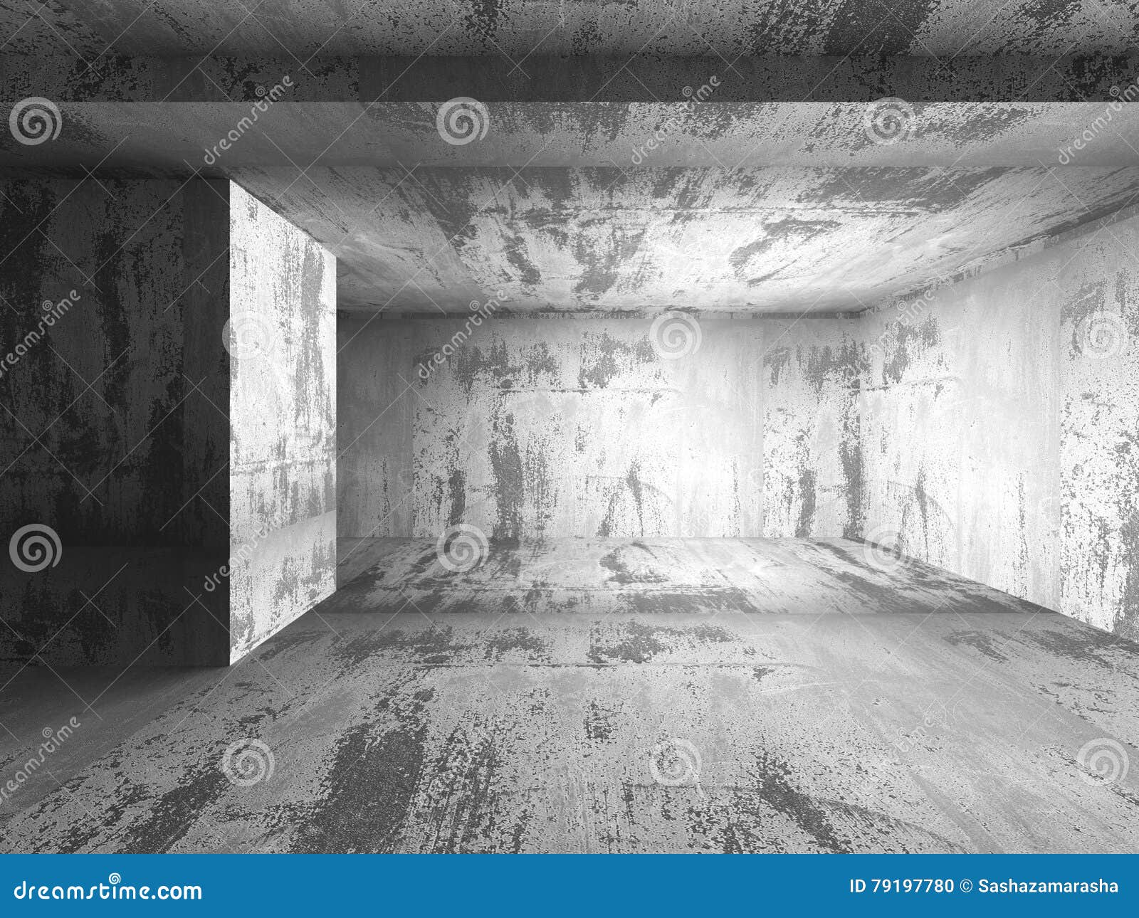 Dark Concrete Room Interior. Abstract Architecture Industrial Ba Stock ...