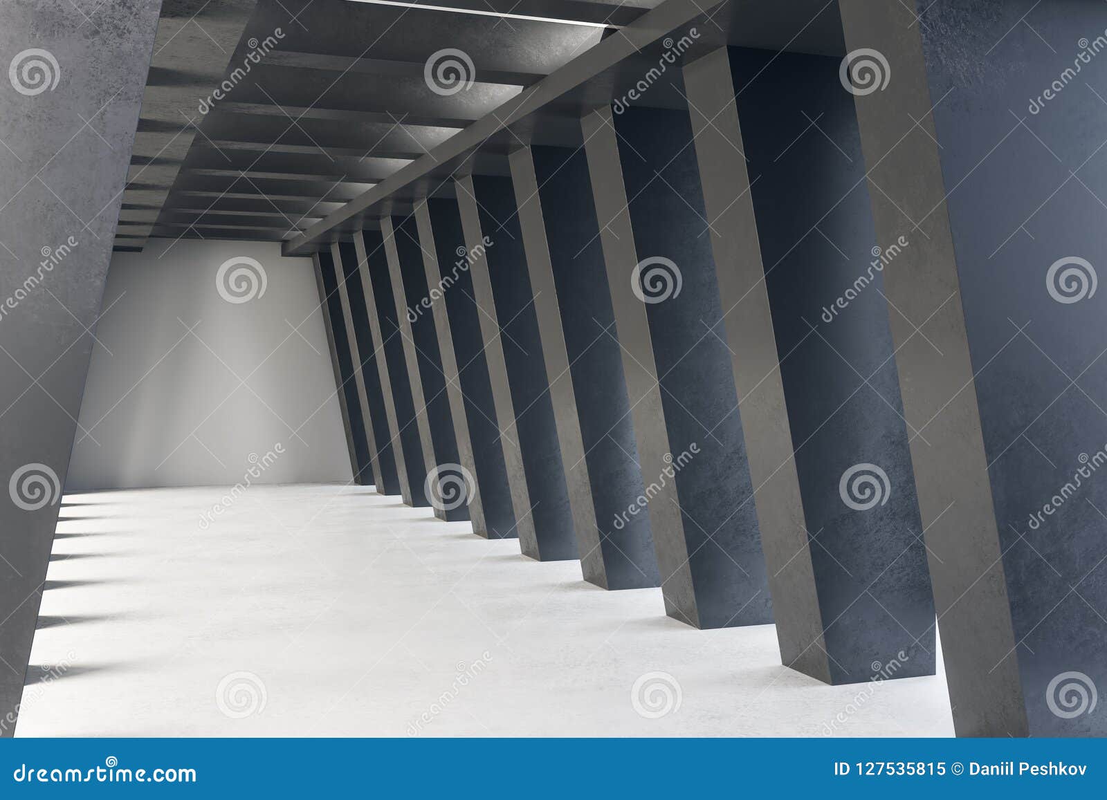Dark Concrete Tunnel Interior Stock Illustration - Illustration of ...