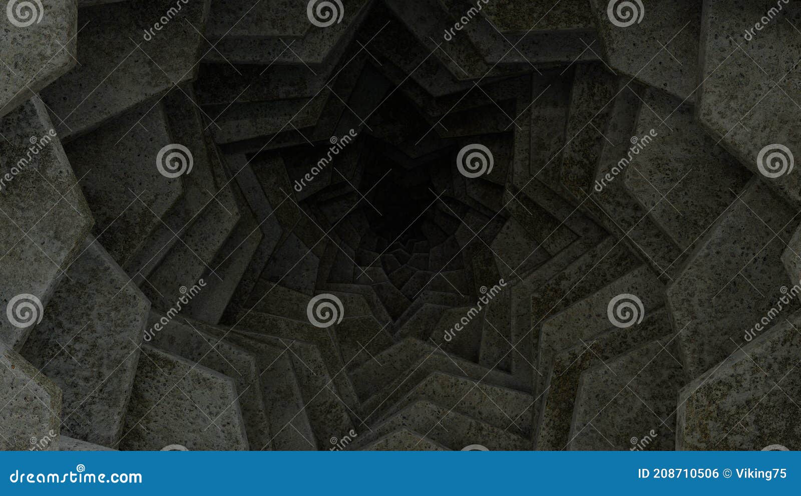 Dark Concrete Tunnel Leading in Darkness Stock Illustration ...