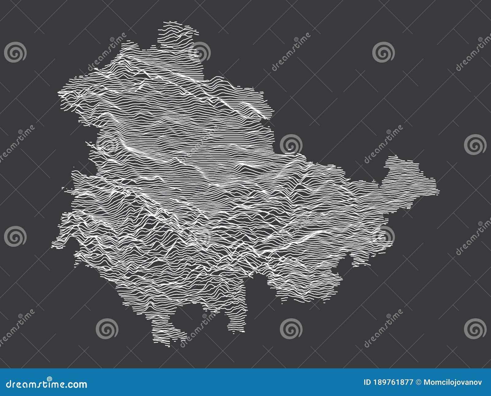 Dark Contour Relief Map of Thuringia Stock Vector - Illustration of ...