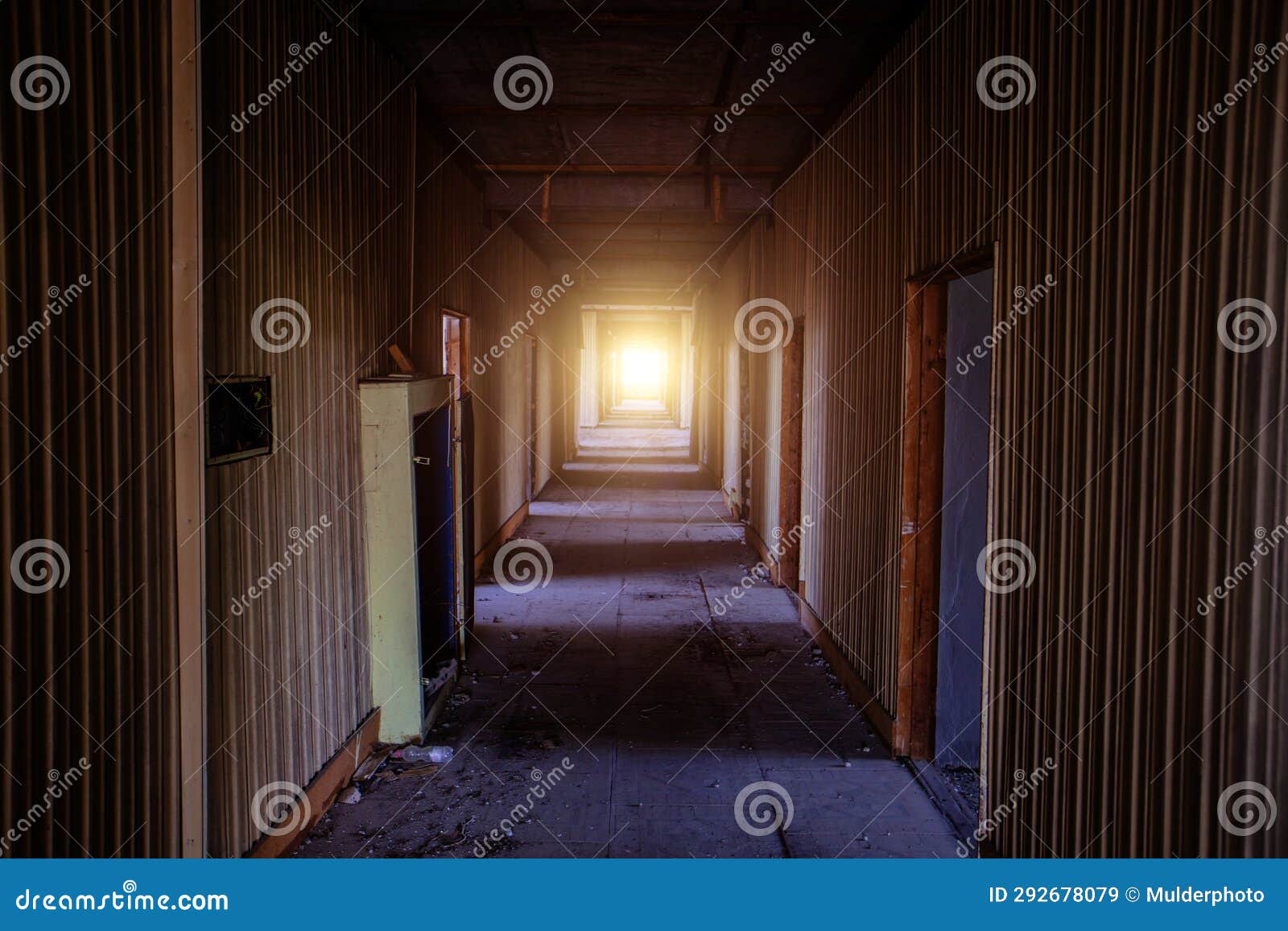 Dark Corridor of Old School or Institute Stock Image - Image of broken ...