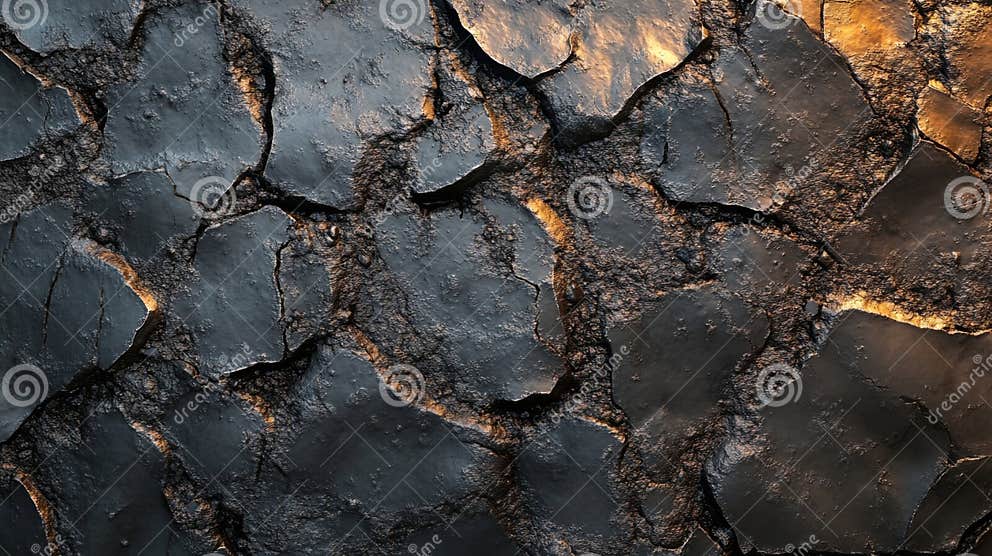Dark Cracked Metallic Rock Surface Texture Stock Illustration ...