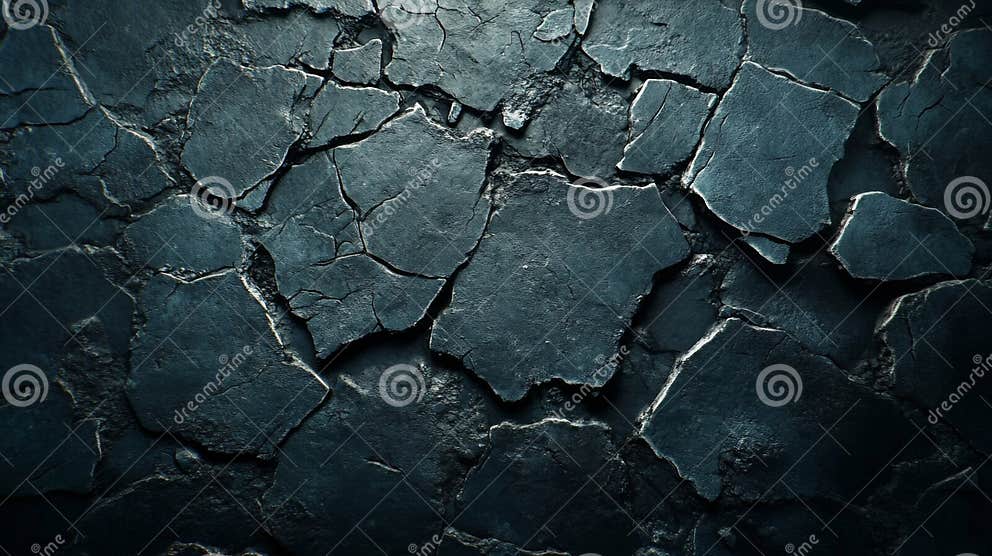 Dark Cracked Stone Surface Texture Background Stock Illustration - Illustration of deep, black ...